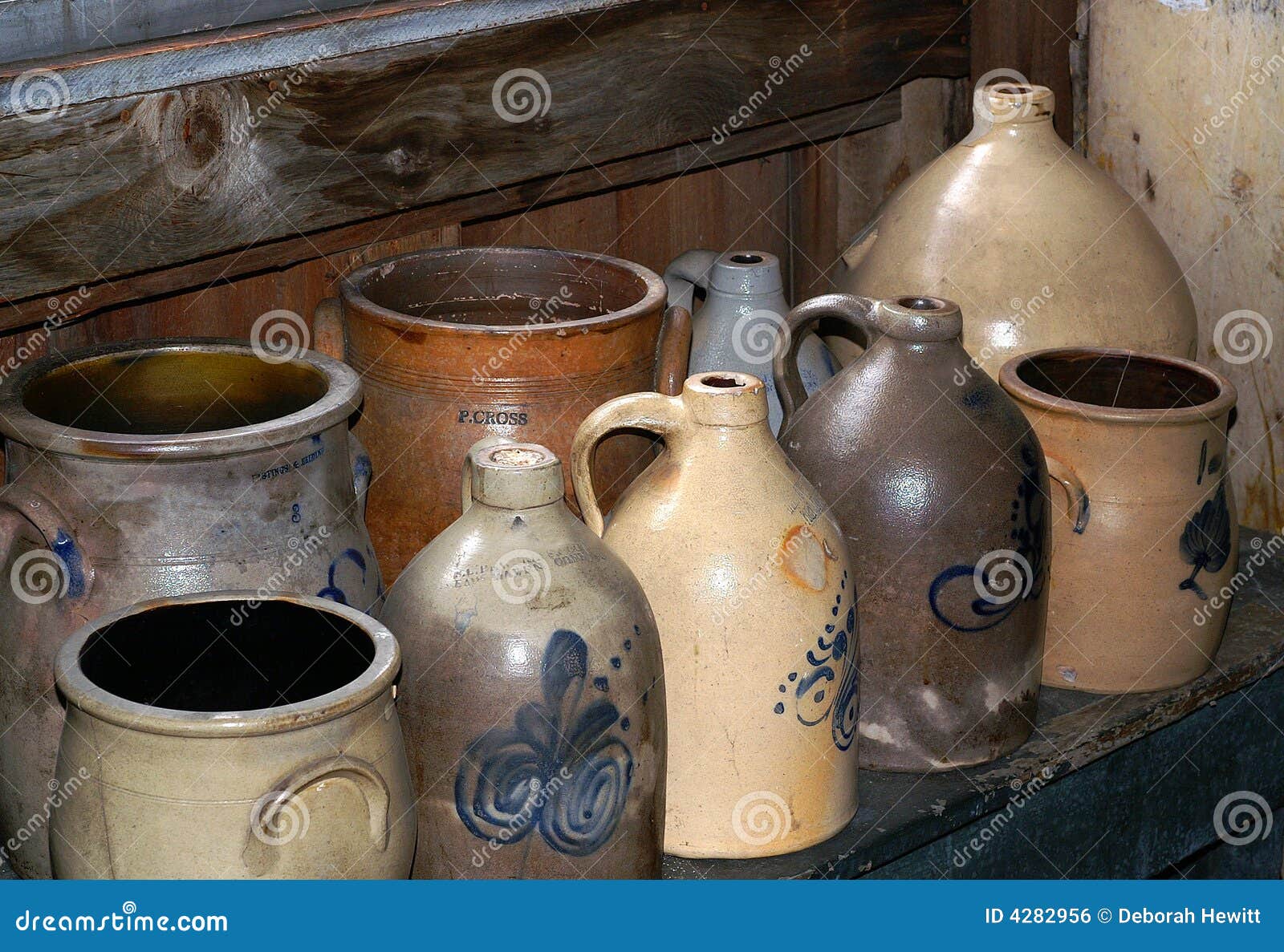 Antique Stoneware Jugs stock photo. Image of crocks, jugs - 4282956