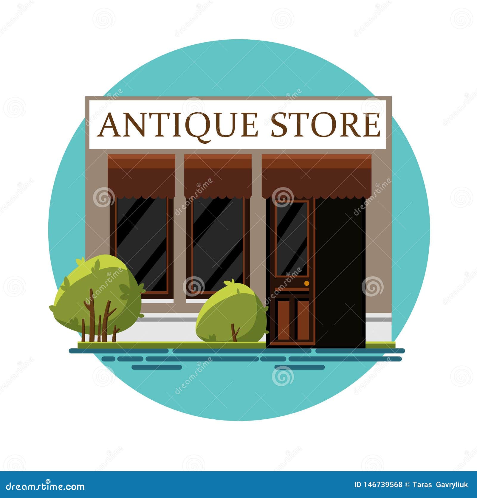 Antique store stock vector. Illustration of design, facade - 146739568