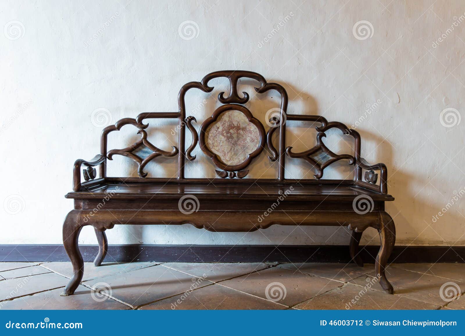 Antique Style Chinese Bench Stock Photo - Image of traditional ...