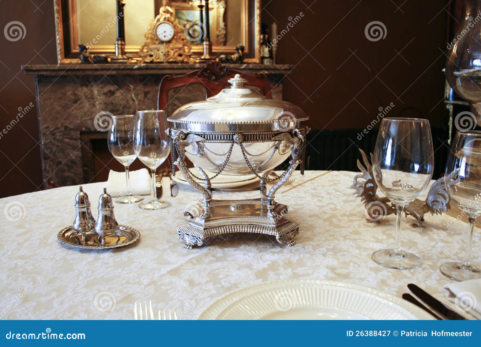 Antique table setting stock image. Image of inside, historical - 26388427