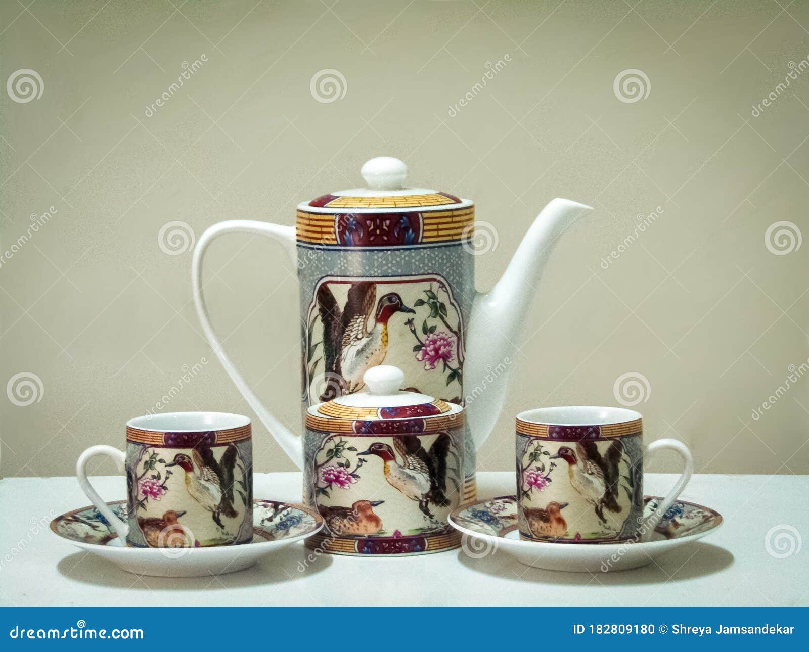 Antique Tea Cup Set - Still Life Stock Photo - Image of bottle ...
