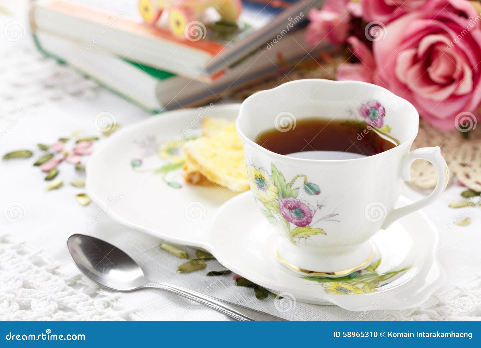 Antique Tea Cup on the Table Stock Photo - Image of nobility, drink ...