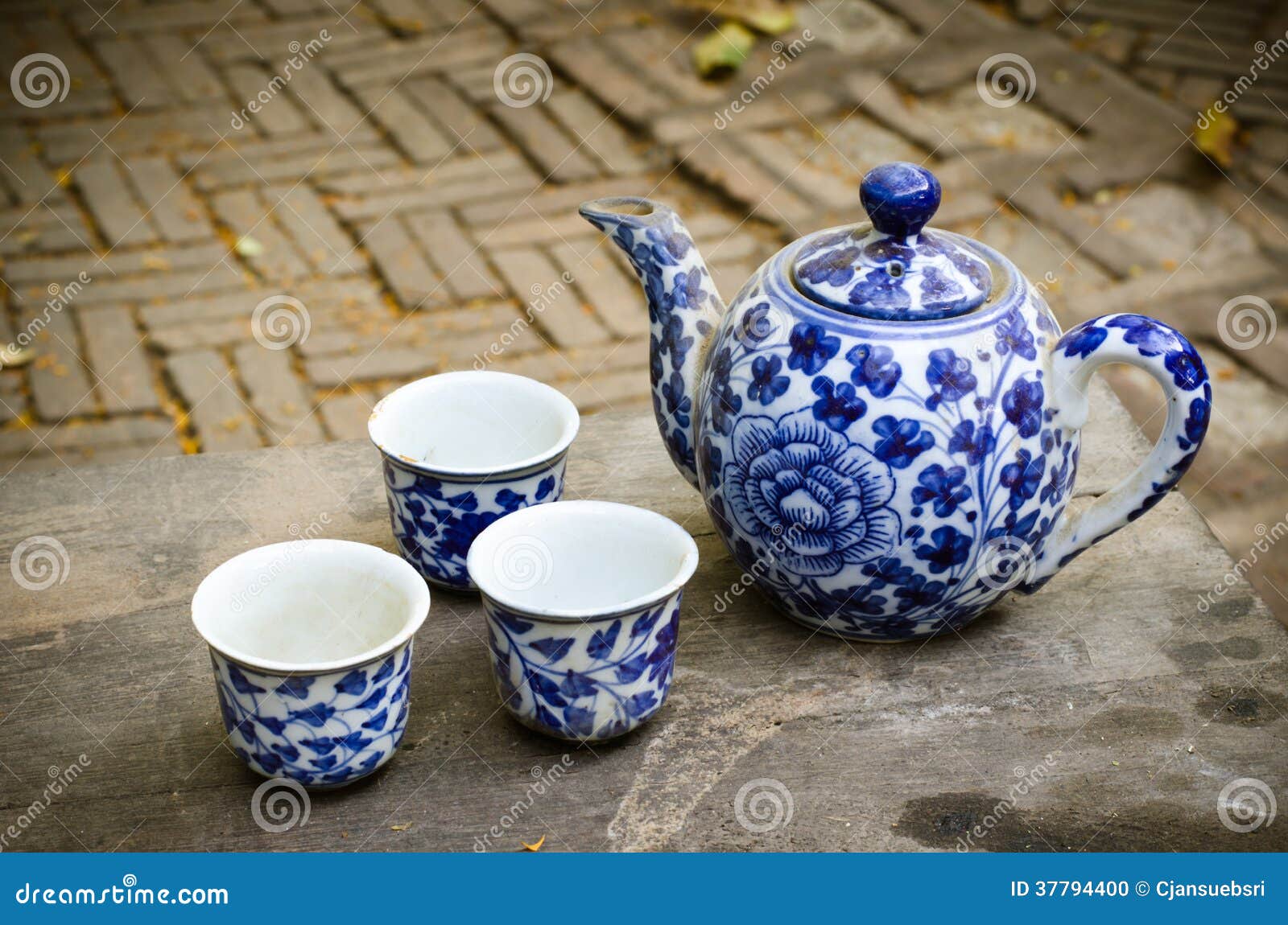 Antique tea set stock photo. Image of antique, blue, china - 37794400