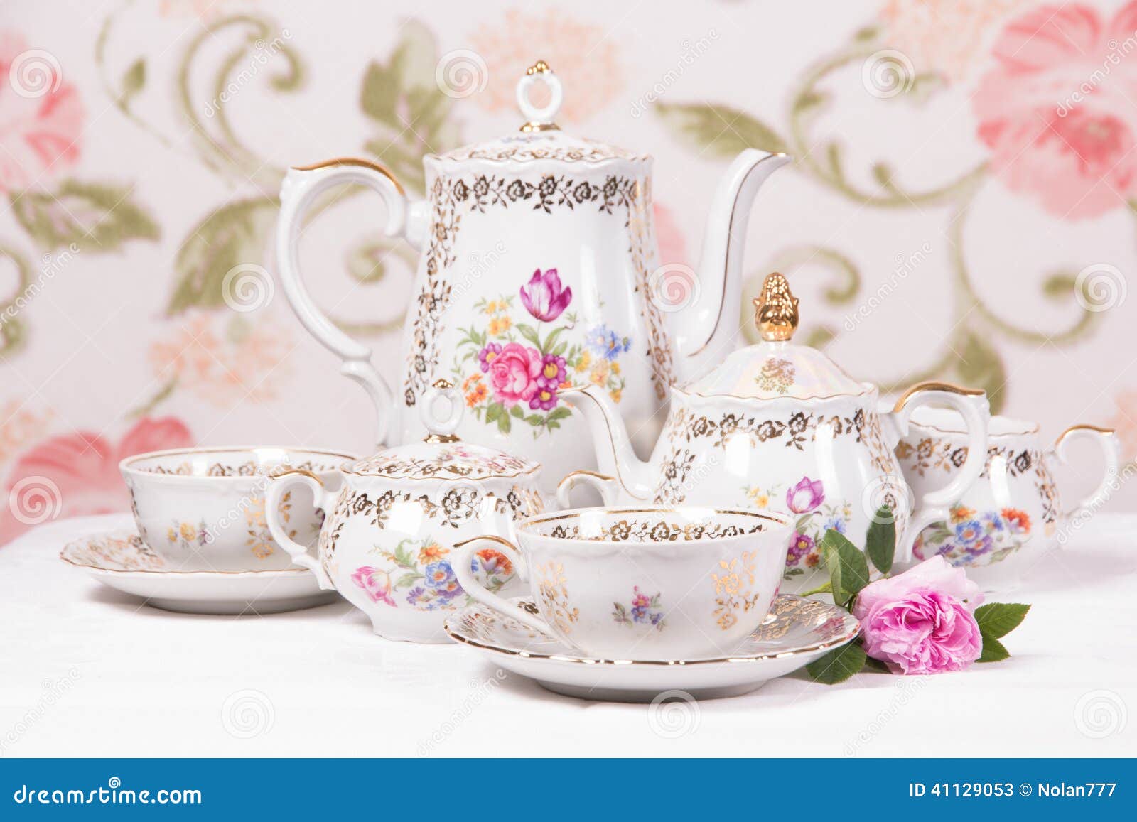 Antique tea set stock image. Image of afternoon, wealthy - 41129053