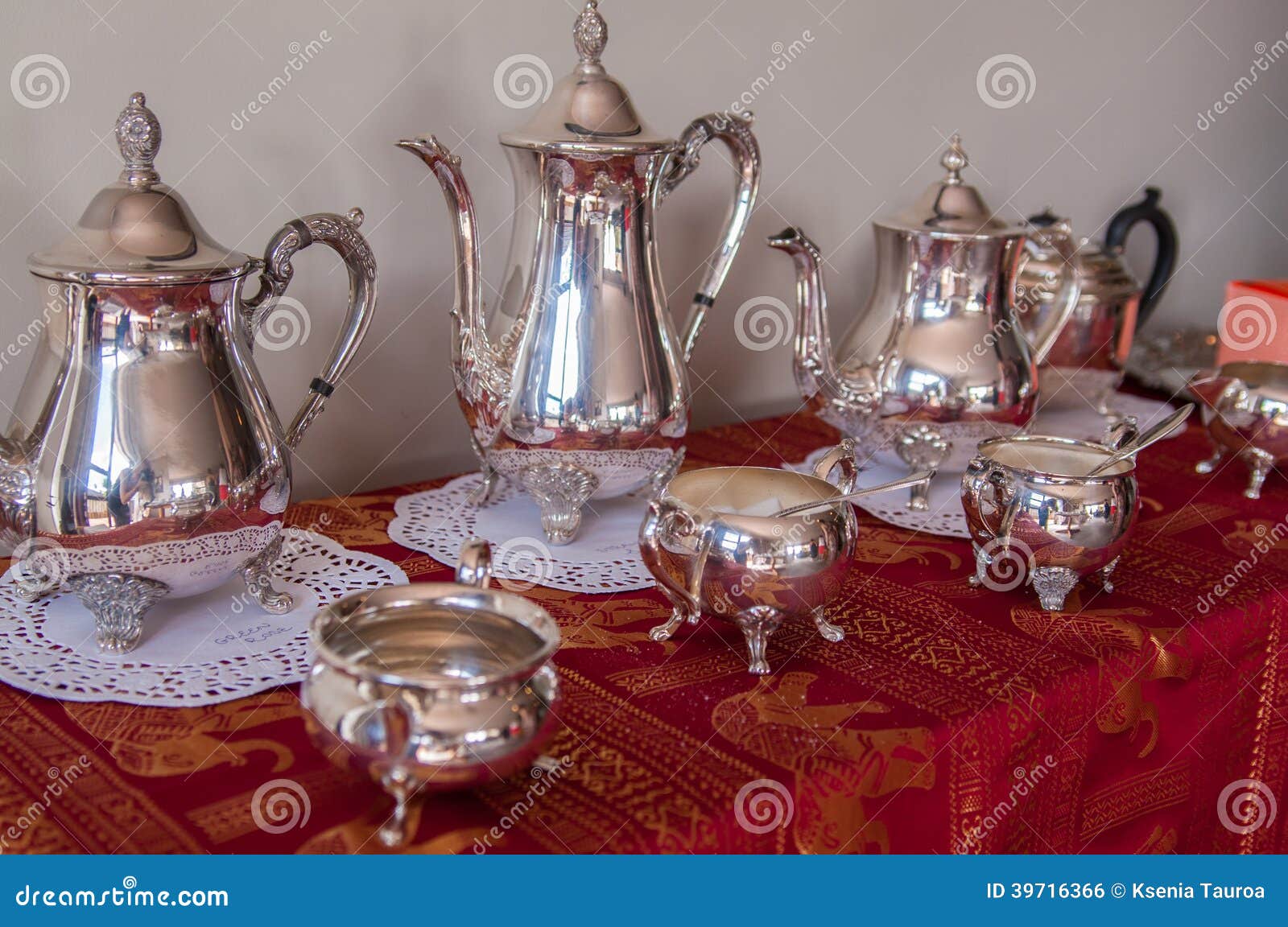 Antique tea set stock photo. Image of milk, silver, kitchenware - 39716366