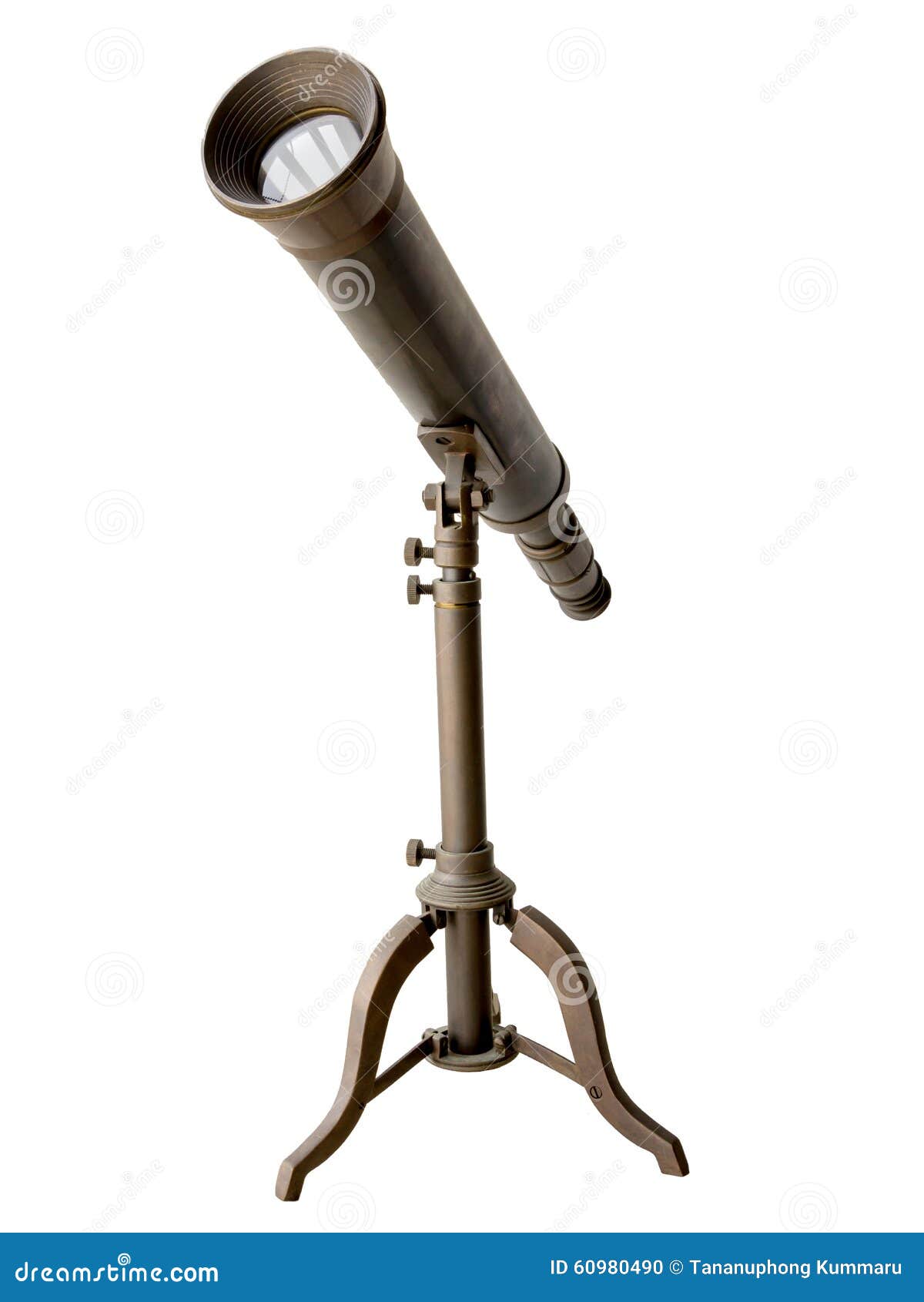 An antique telescope stock photo. Image of monocular - 60980490