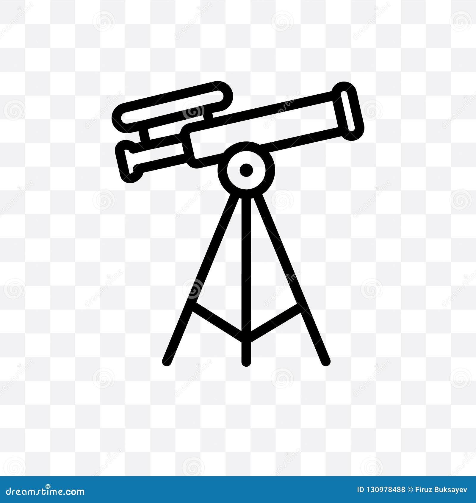 Antique Telescope Vector Linear Icon Isolated on Transparent Background ...