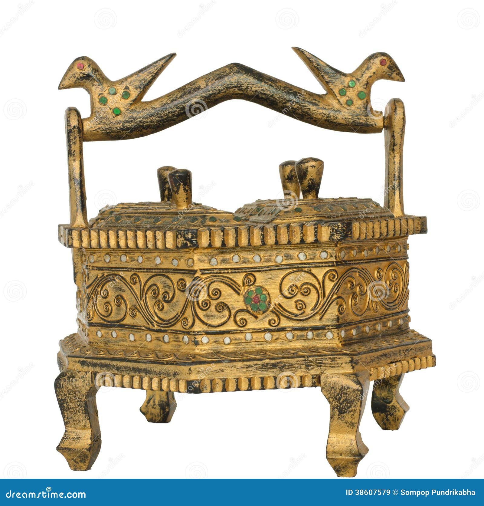 Antique Thai boxes stock image. Image of ornament, hotel - 38607579