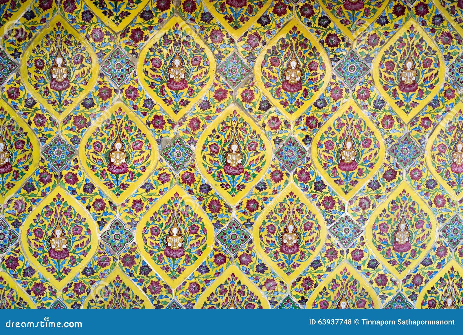 Thai Ceramic Wall Tile Of Temple Royalty-Free Stock Photo ...