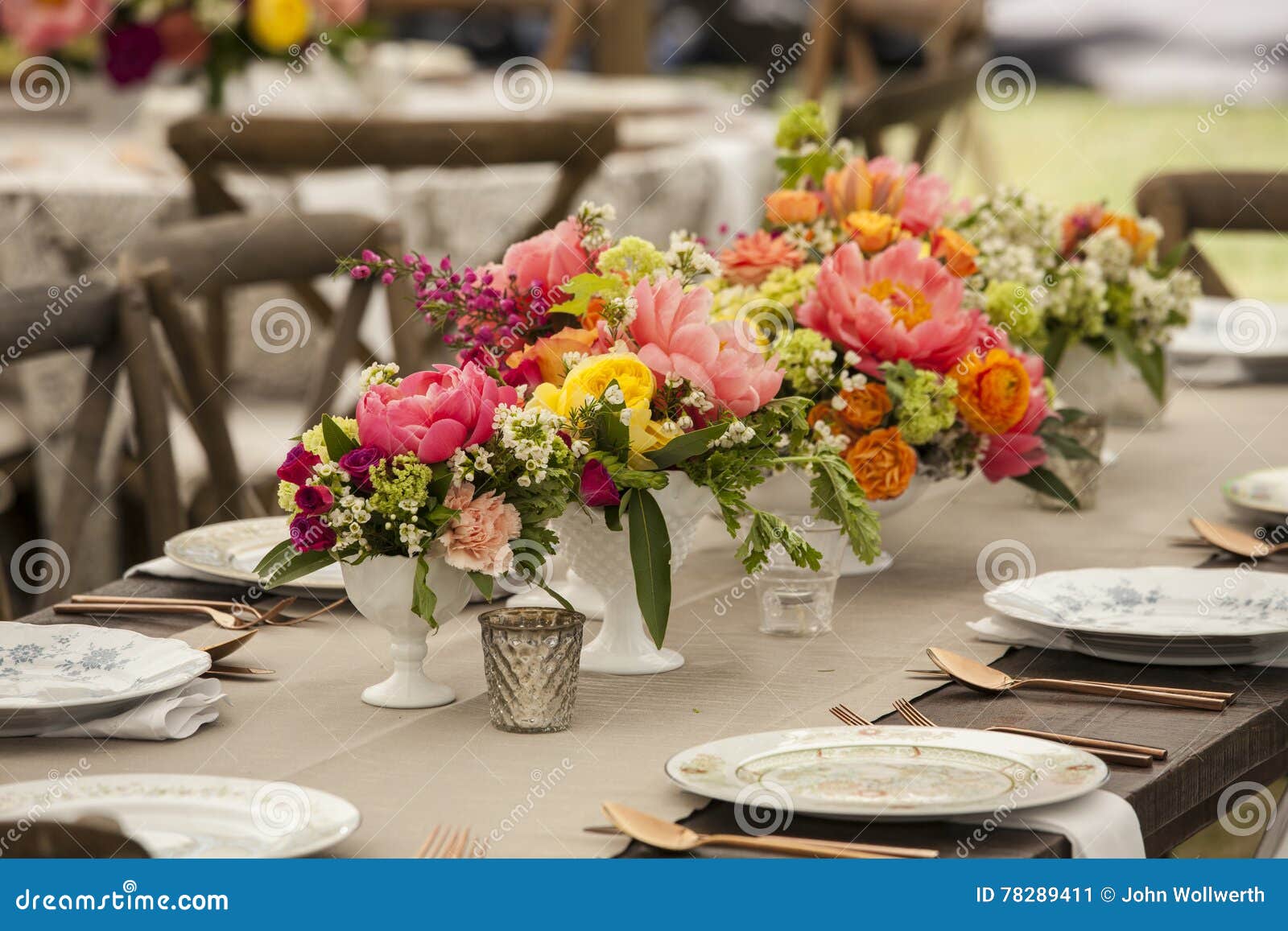 Antique Theme Reception Table Stock Image - Image of china, place: 78289411