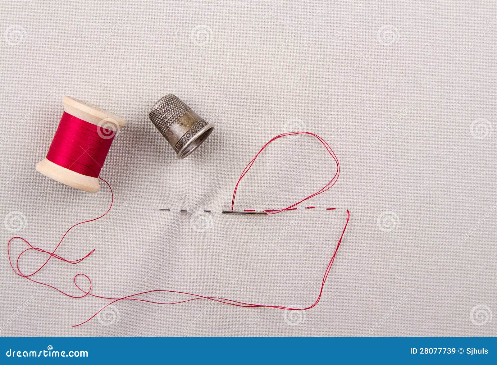 Antique Thread and Thimbles Stock Image - Image of creativity, material ...