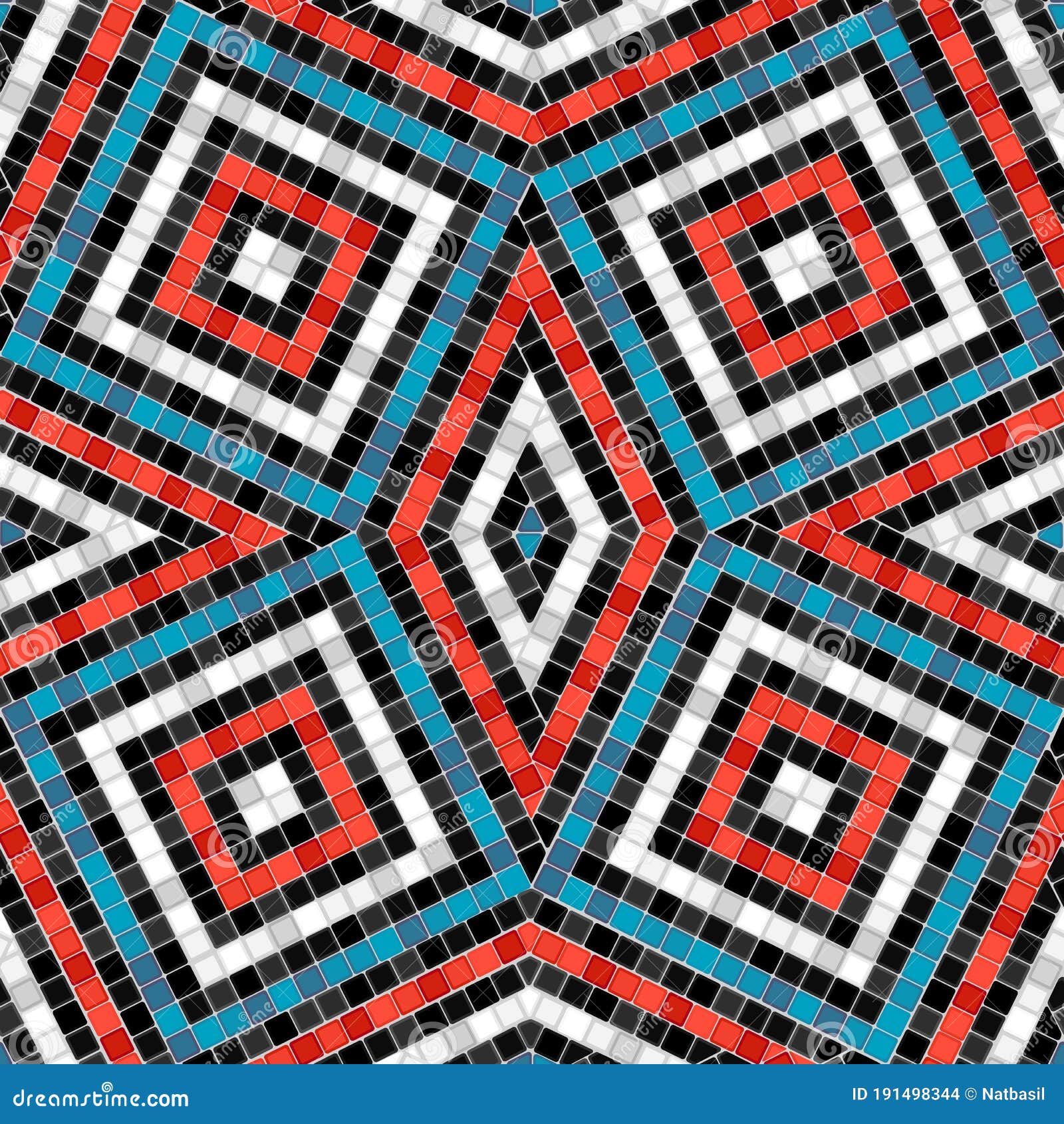 Antique Tile Rhombus Pattern Mosaic Seamless Pattern Stock Vector ...