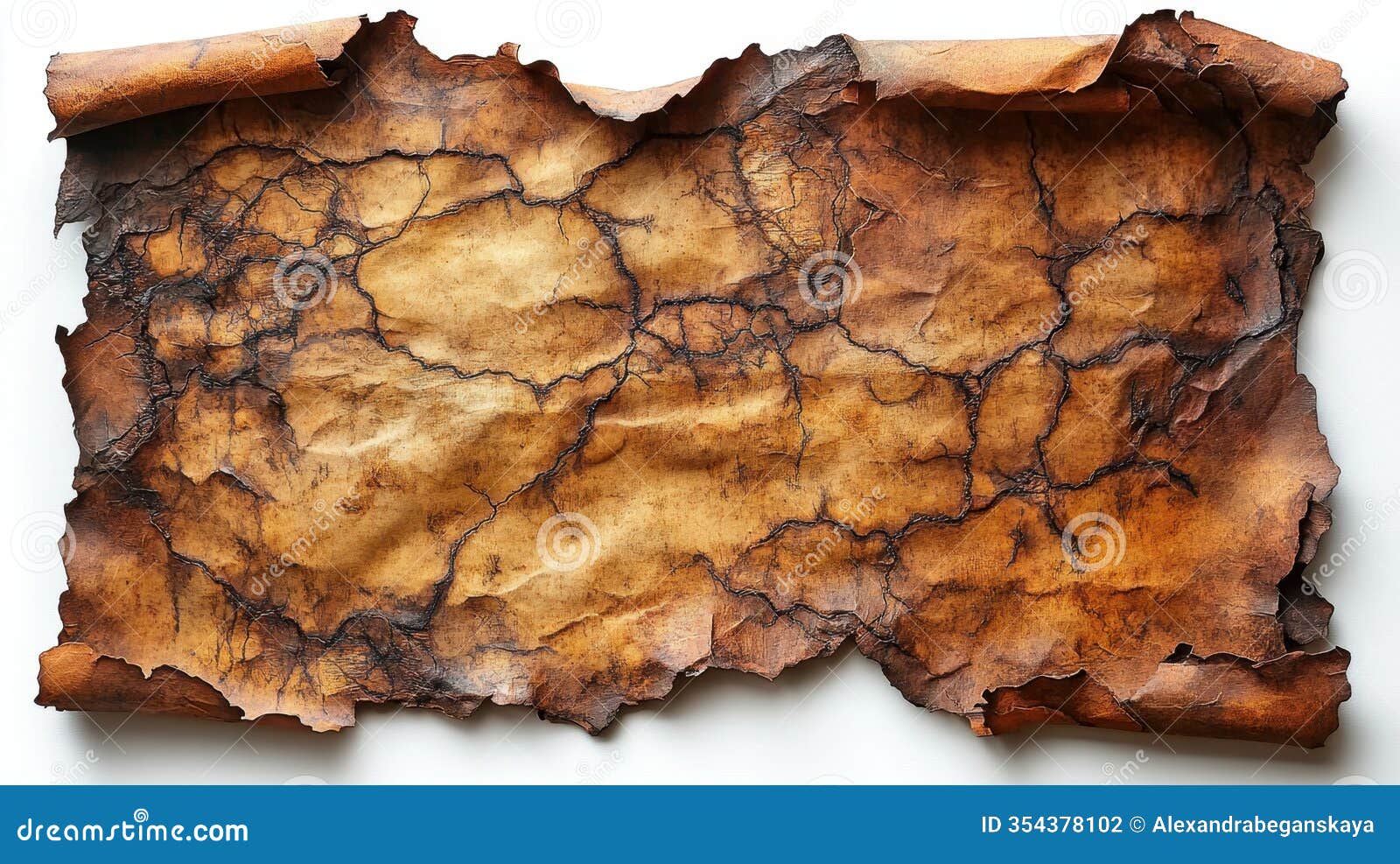 Antique Torn Parchment with Cracks and Weathered Textures Stock ...