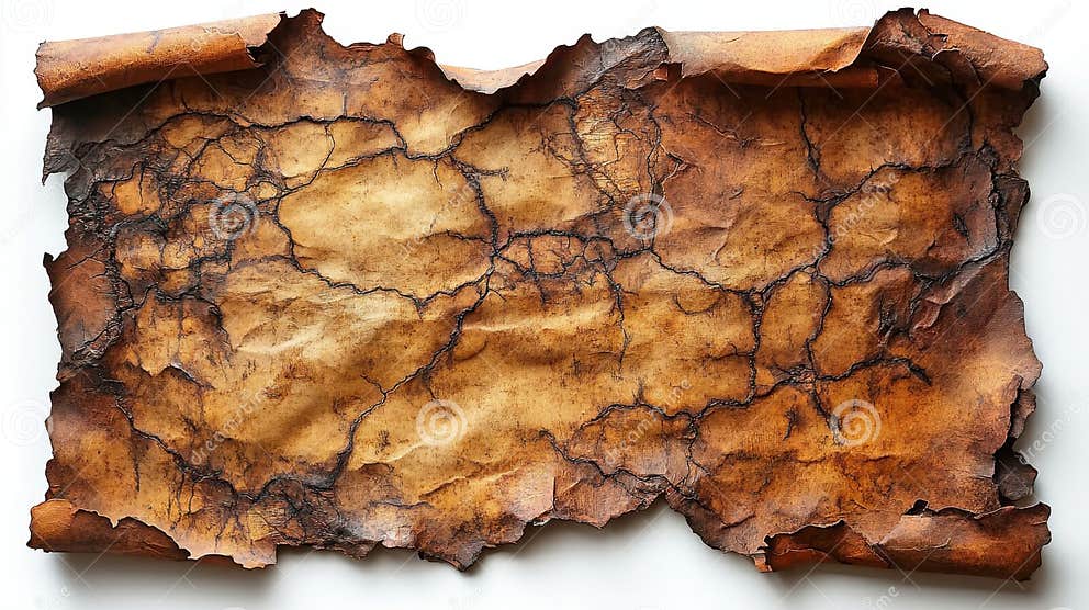 Antique Torn Parchment with Cracks and Weathered Textures Stock ...