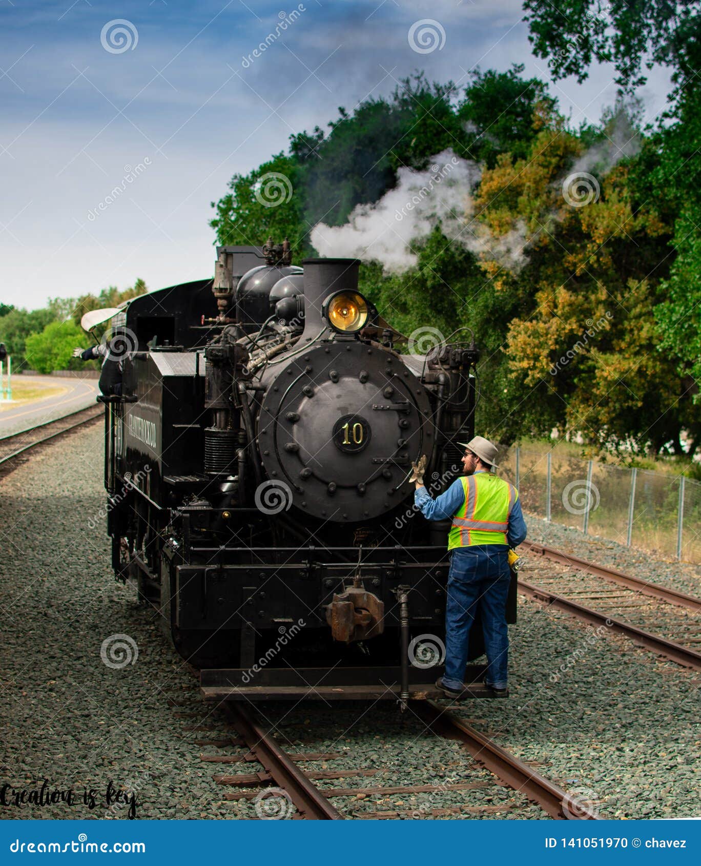 Antique Train Engine On Narrow Gauge Tracks Editorial Image ...