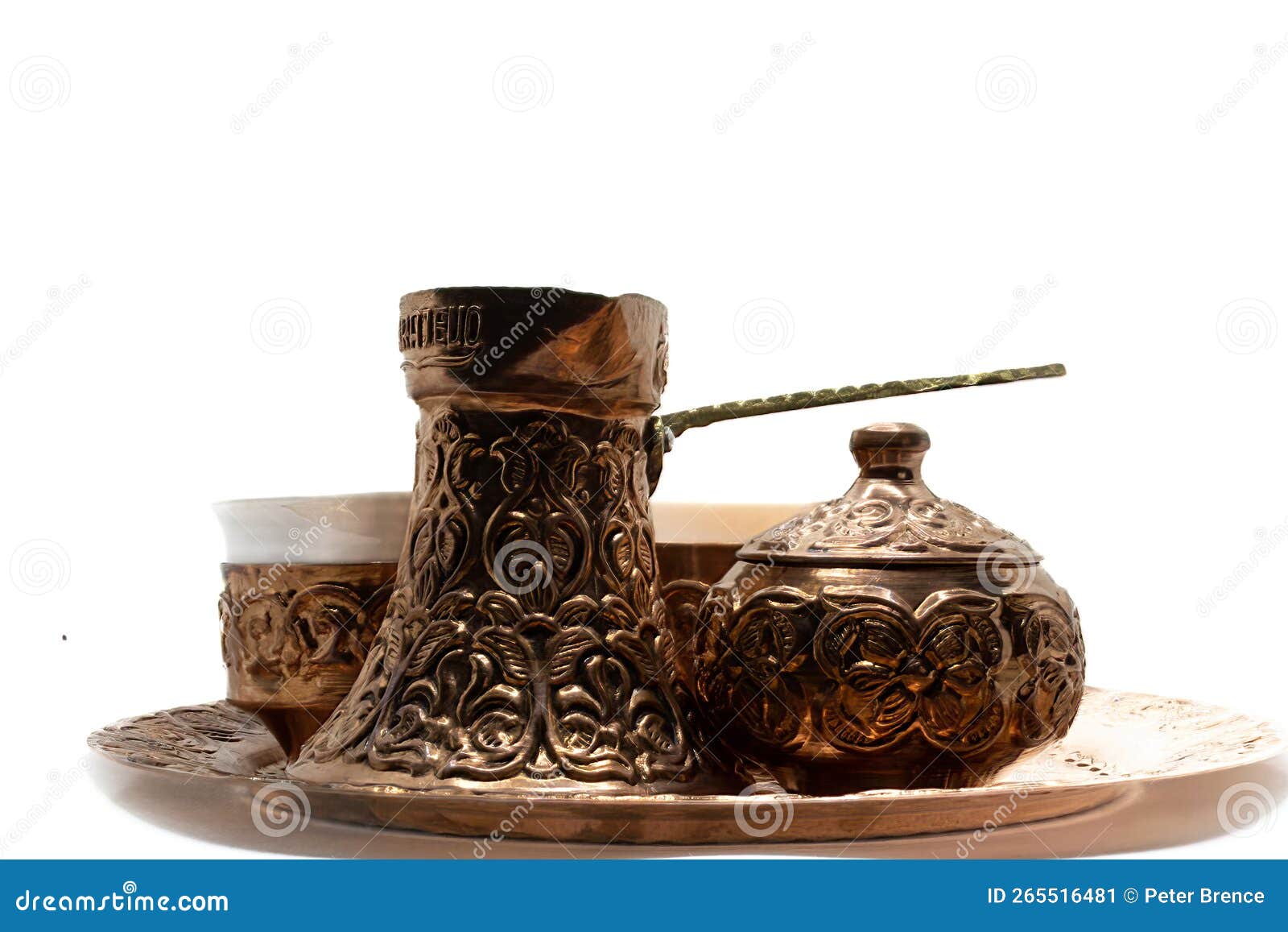 Antique Turkish Coffee Set stock image. Image of carving - 265516481