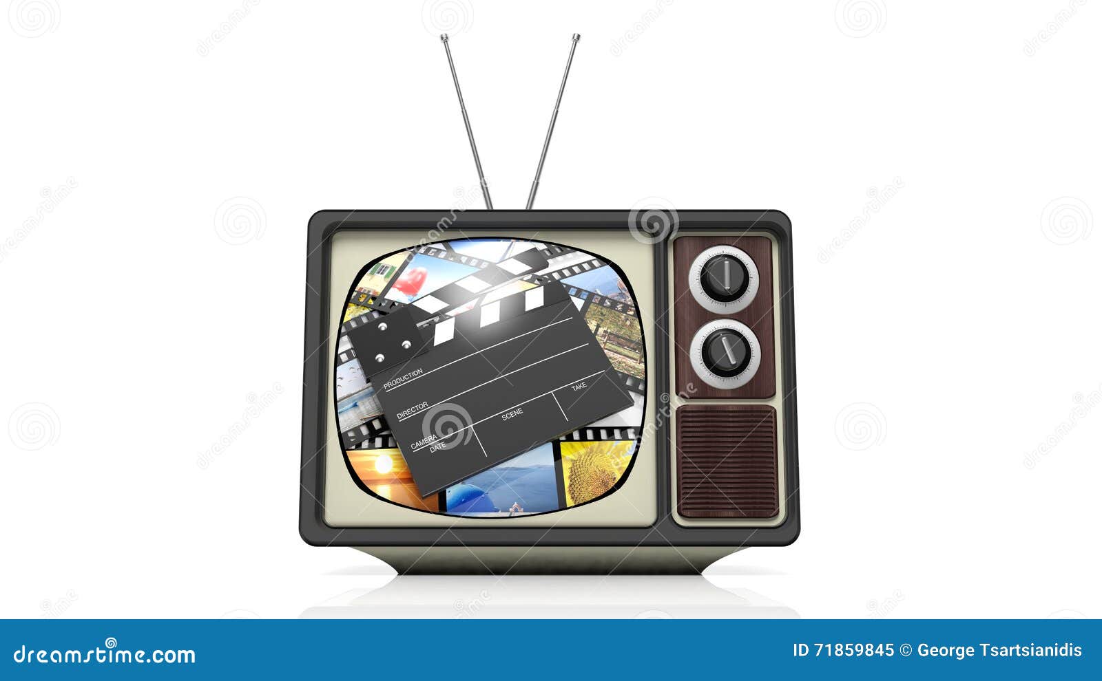 Film Clap Board Cinema Sign. Black Icon On White Popart Splash At Green ...