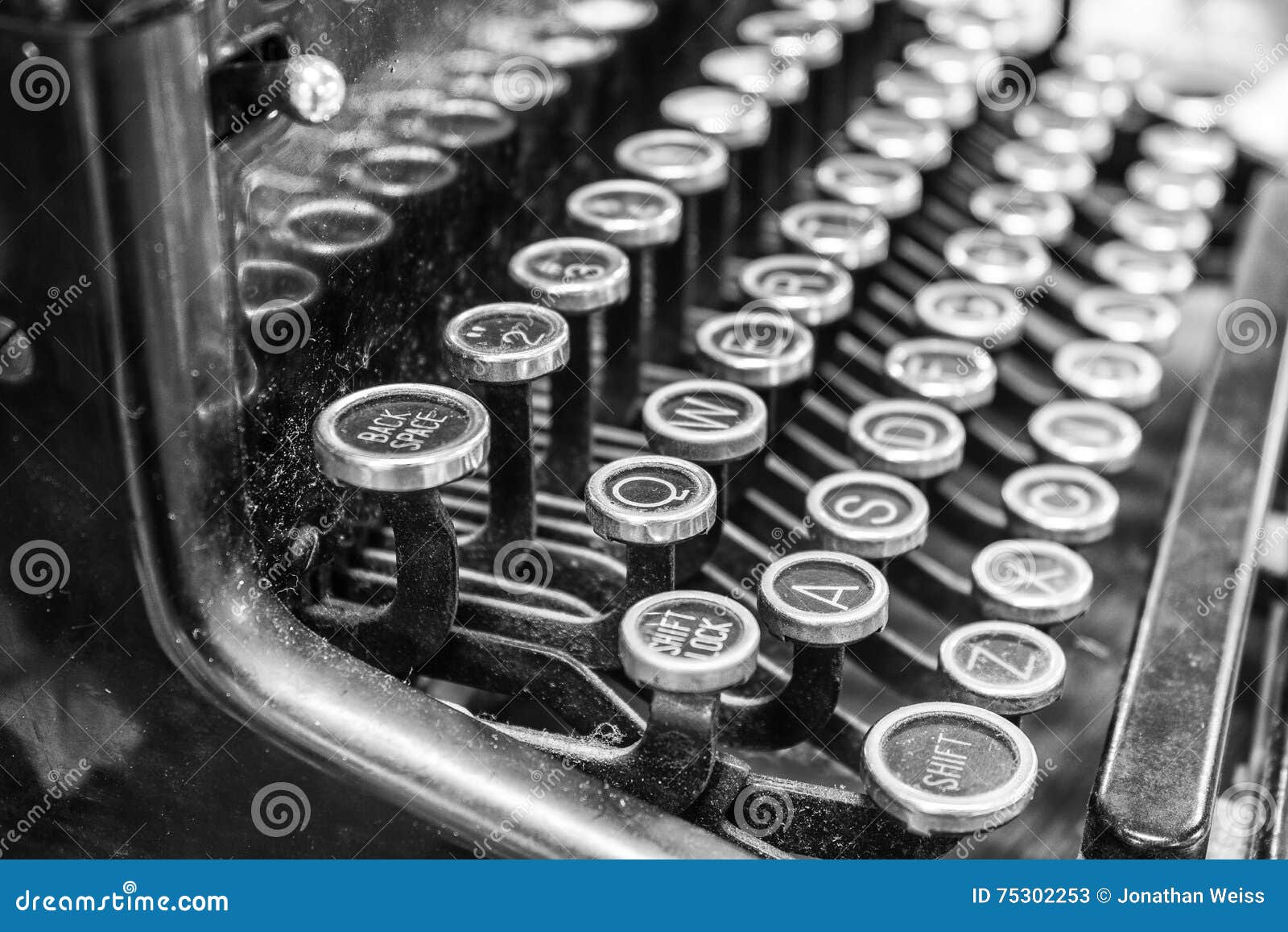 Antique Typewriter - an Antique Typewriter Showing Traditional QWERTY ...