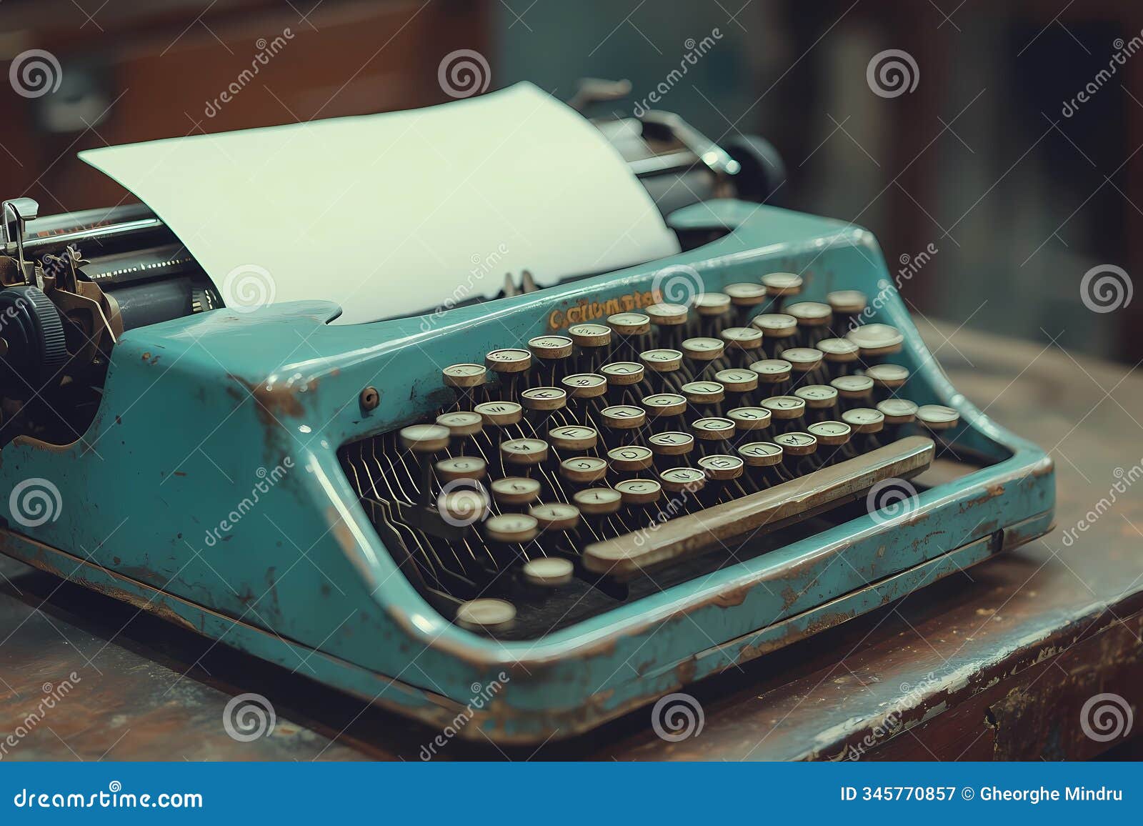 An Antique Typewriter with Blank Paper, Ready To Type Out the Vintage ...