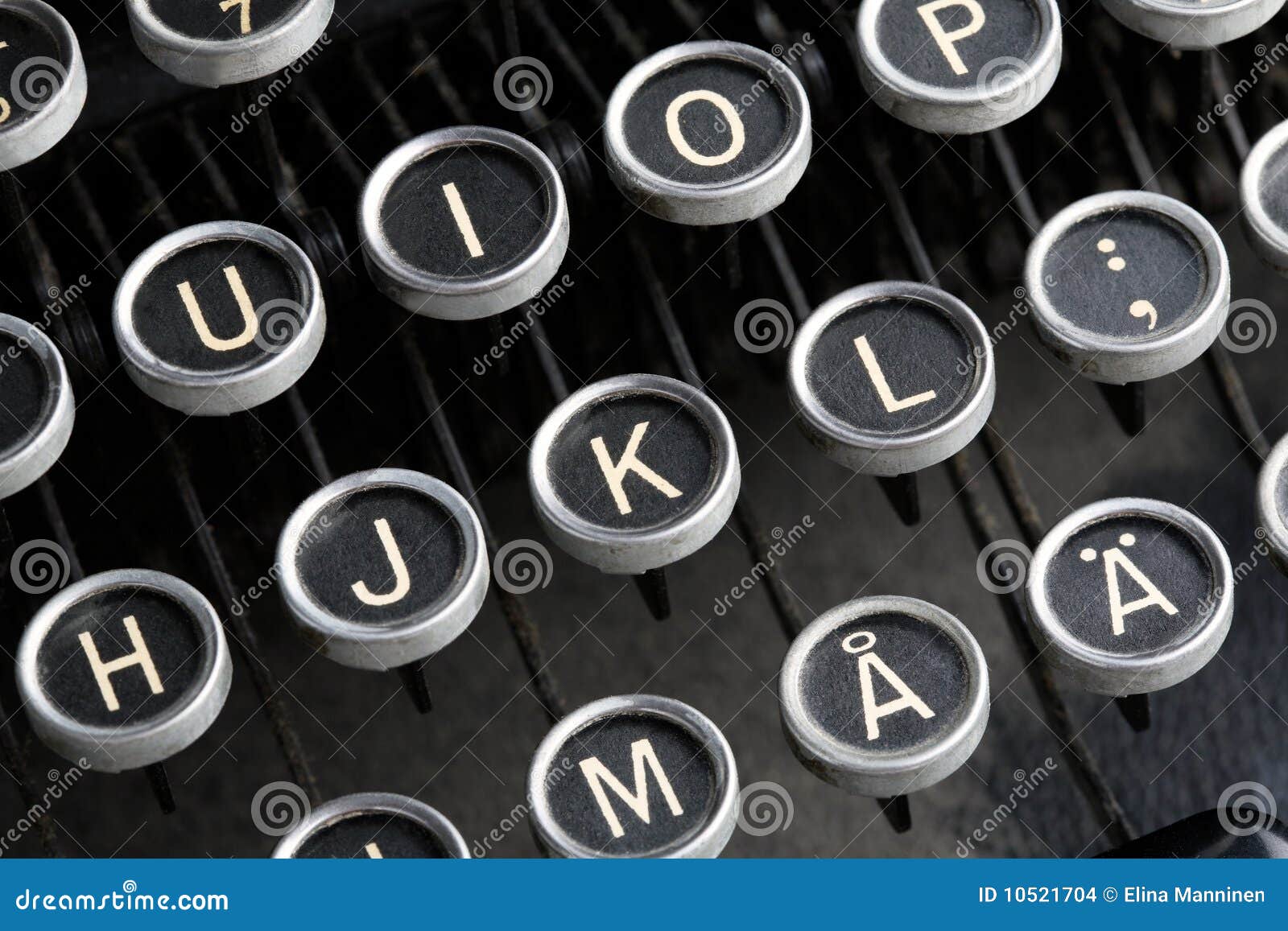 Antique typewriter keys. stock photo. Image of alphabet - 10521704