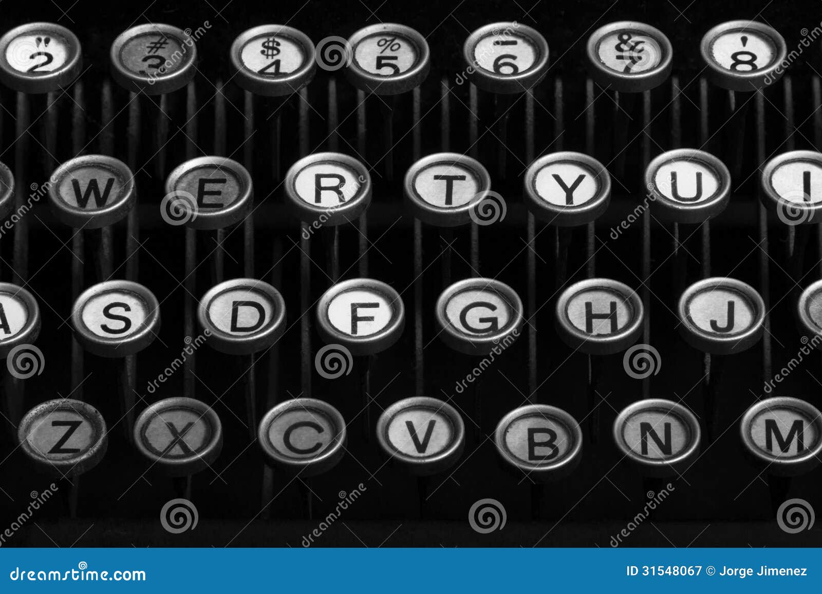 Antique Typewriter Keys stock image. Image of paper, horizontal - 31548067