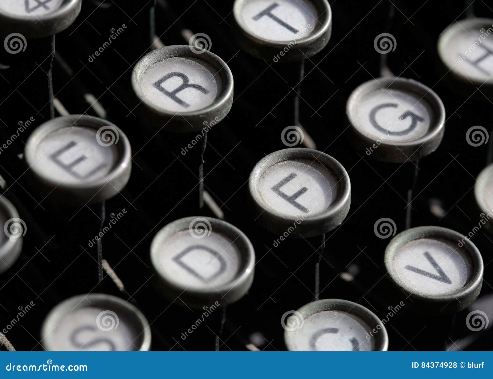 Antique typewriter keys stock photo. Image of finger - 84374928