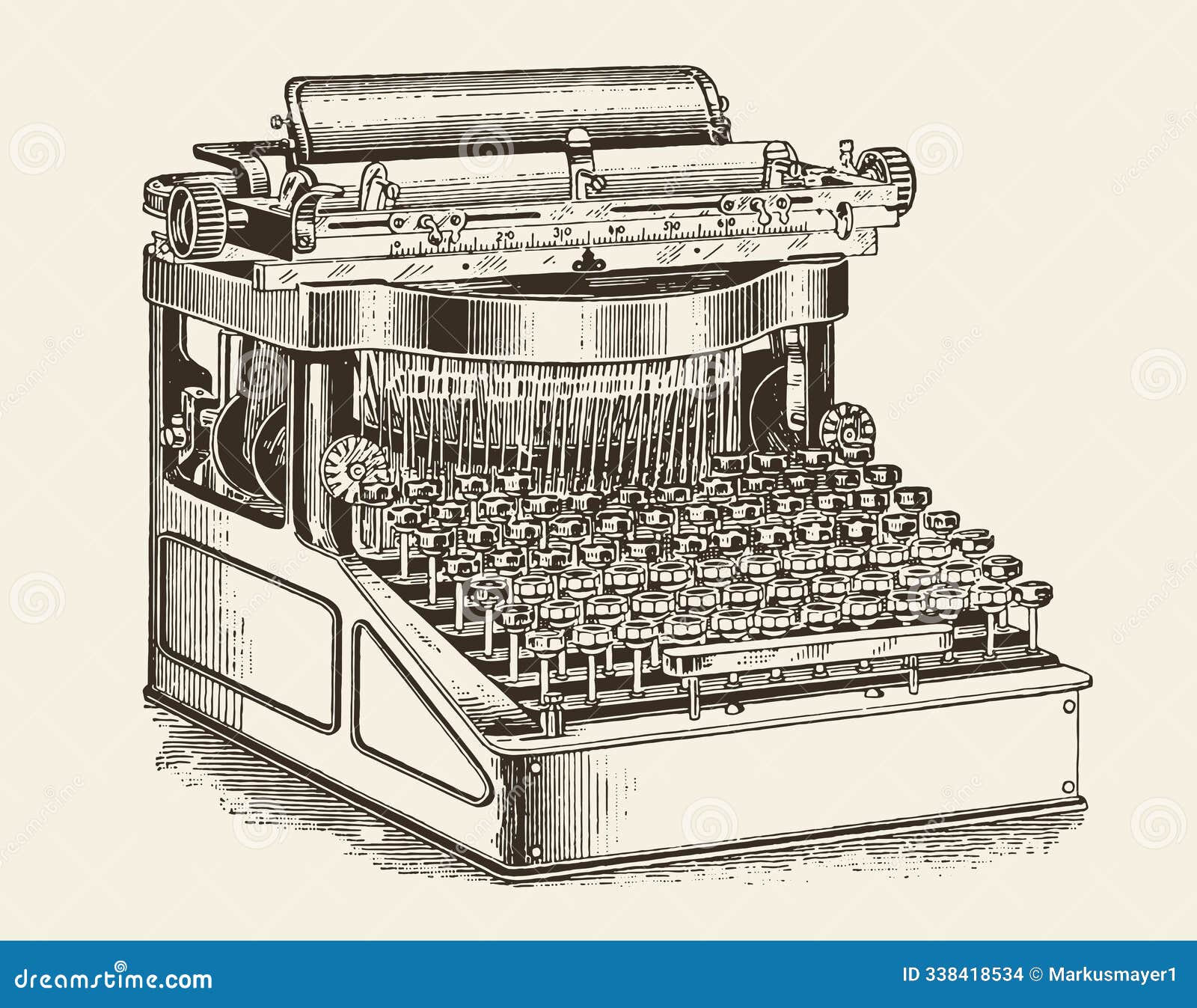 Antique Typewriter from Late 19th Century Stock Illustration ...