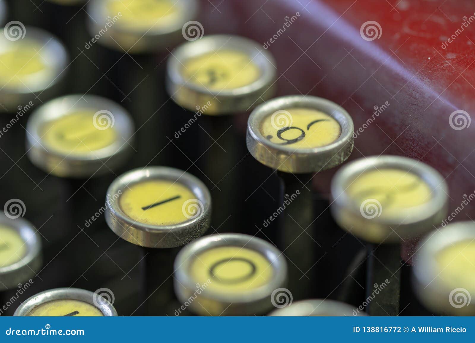 Antique Typewriter Number 9 Key Stock Photo - Image of letters, close ...