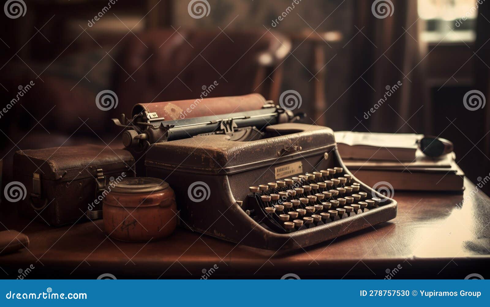Antique Typewriter on Rustic Table Evokes Nostalgia for Old Fashioned ...