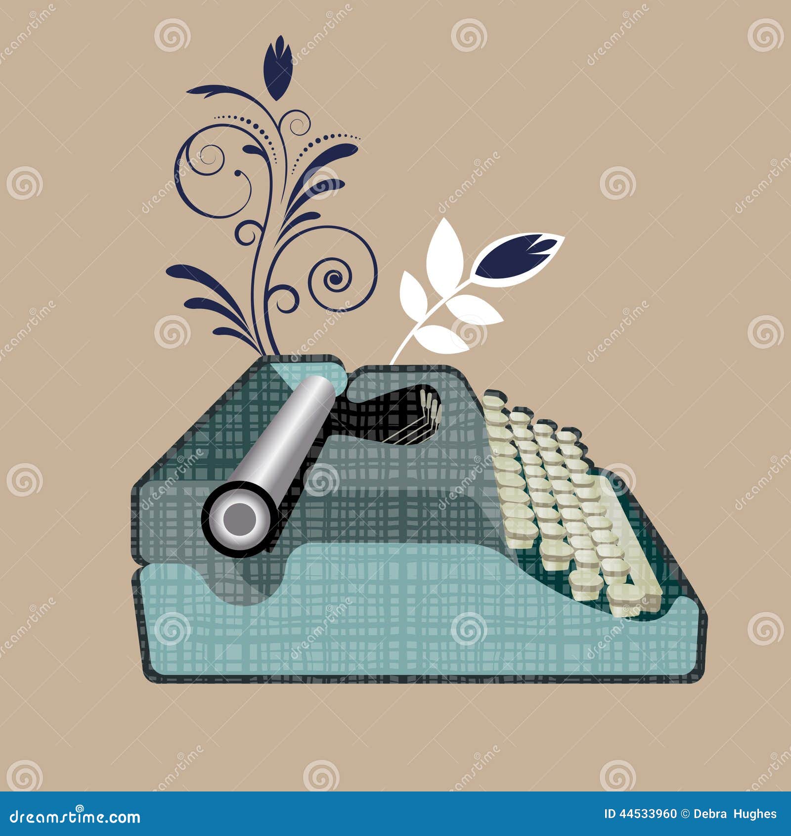 Antique typewriter stock vector. Illustration of corona - 44533960