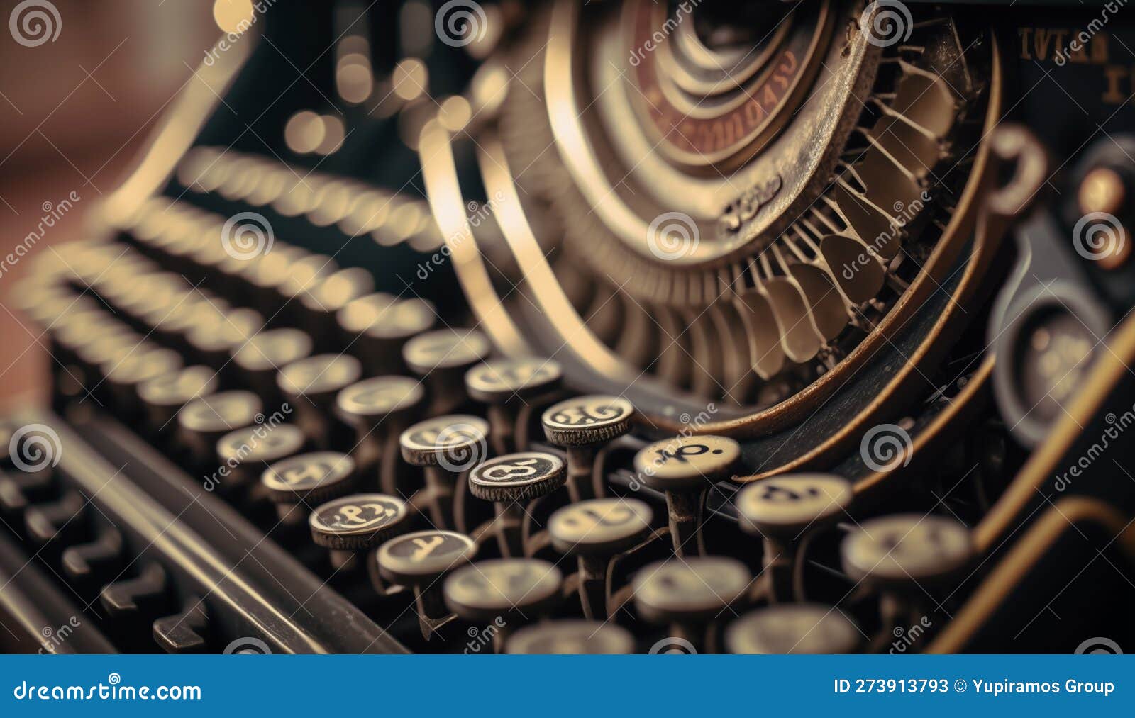 Antique Typewriter Typing Old Fashioned Text on Paper Generated by AI ...