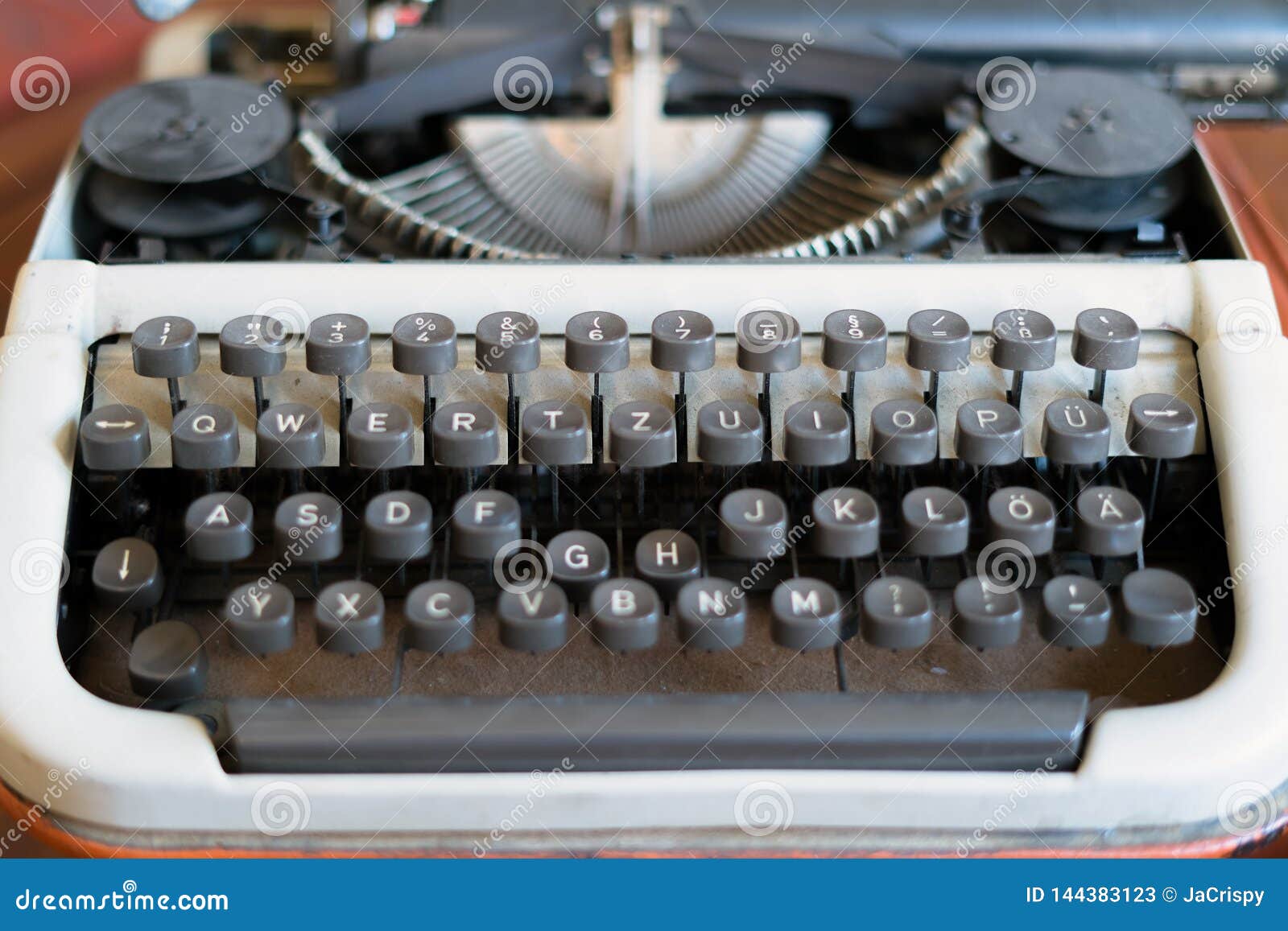Antique Typewriter. Vintage Typing Machine Keyboard Closeup Stock Image ...