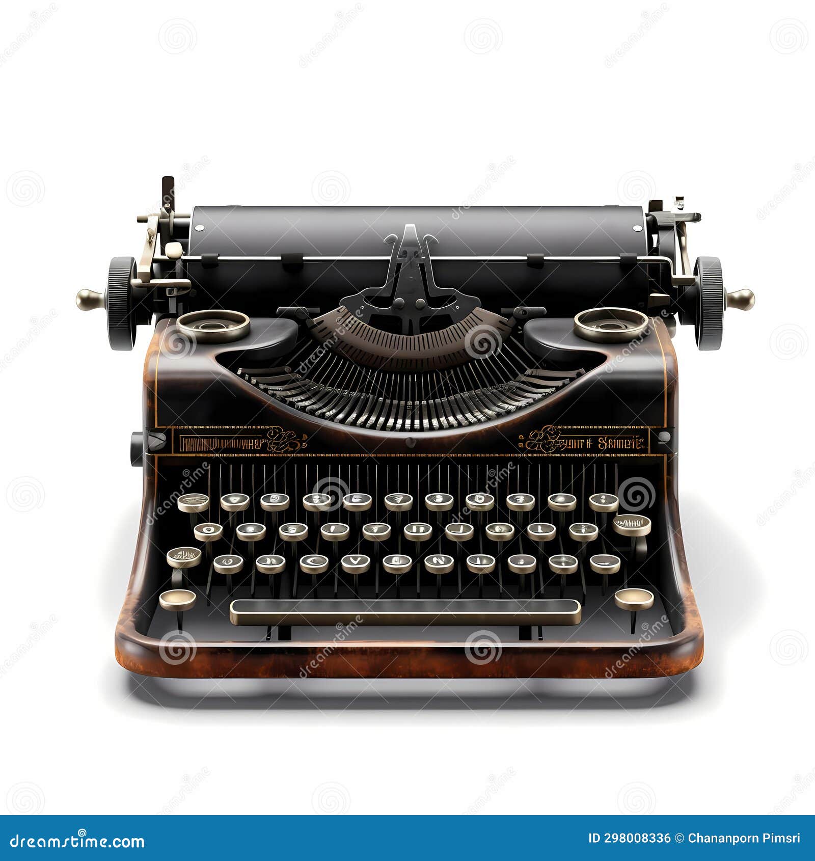 Antique Typewriter on White Background Stock Photo - Image of high ...