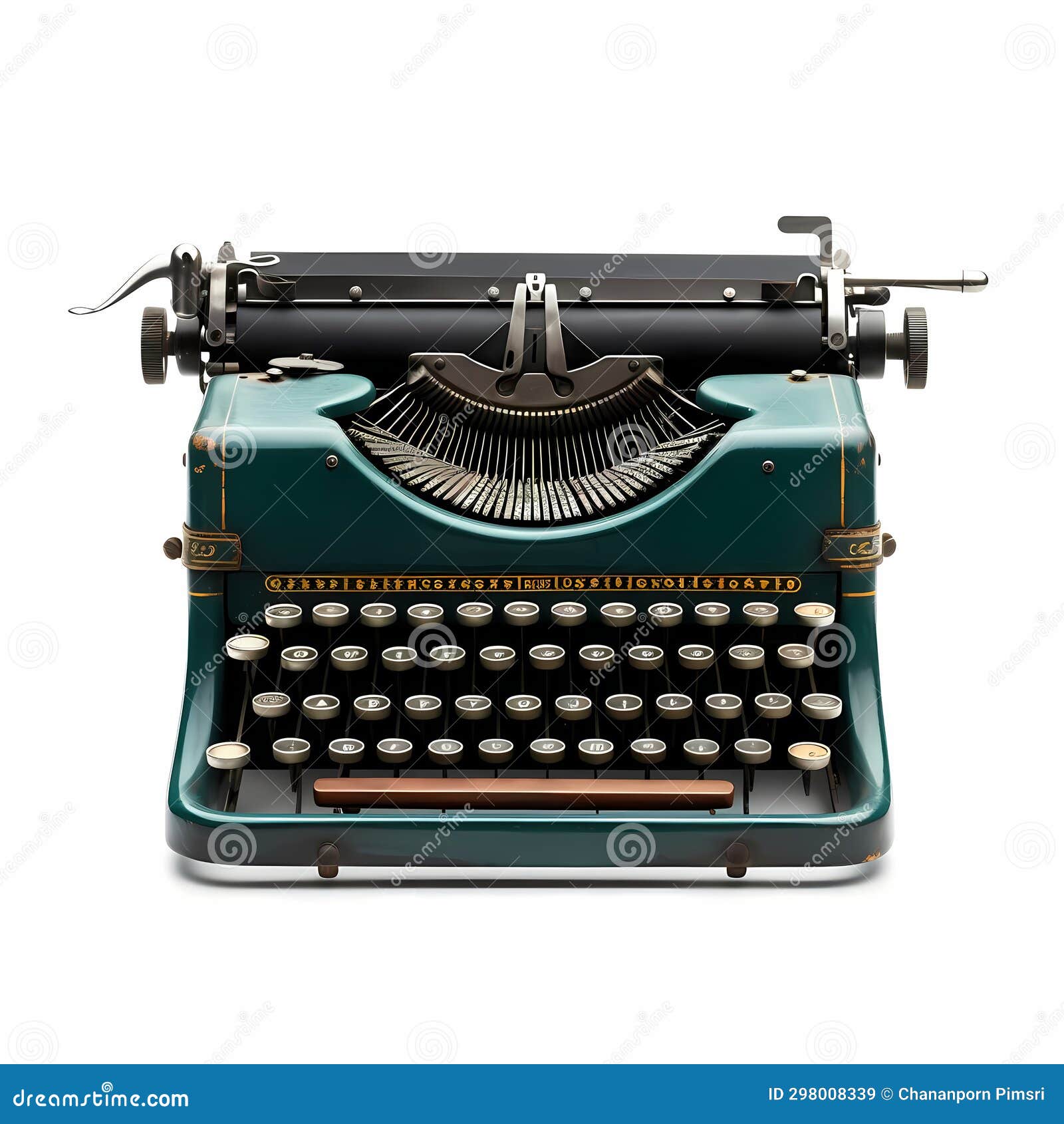 Antique Typewriter on White Background Stock Illustration ...