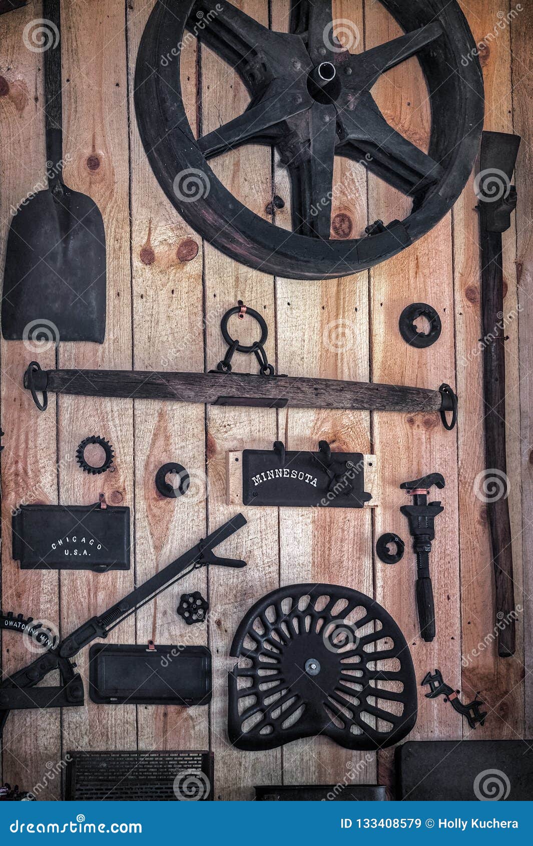 Antique Vertical Tool Display Stock Image - Image of retro, rusty ...