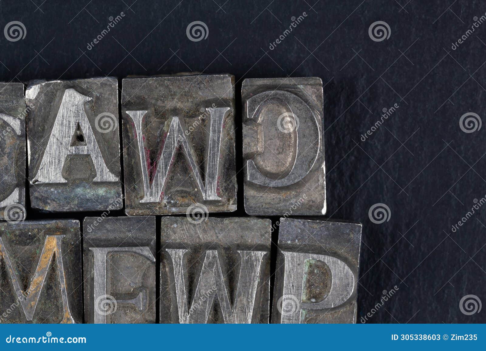 Antique Vintage Movable Type Alphabet Set Stock Image - Image of font ...