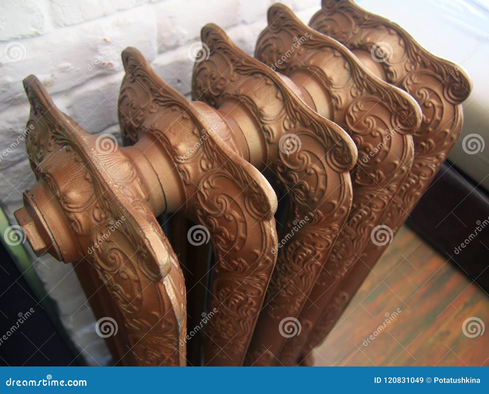 An Antique Vintage Radiator of a Centralized Heating System Stock Image ...