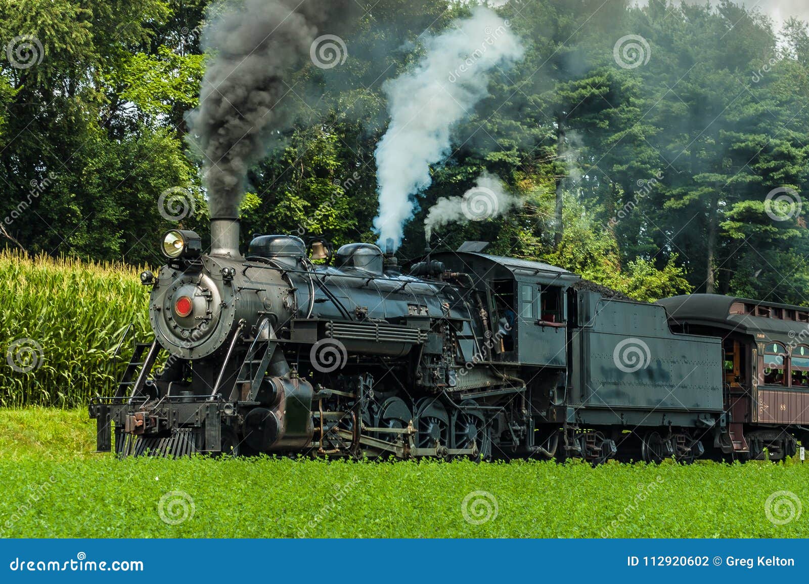 Antique Vintage Steam Engine Blowing Black Smoke and Blowing Whistle ...