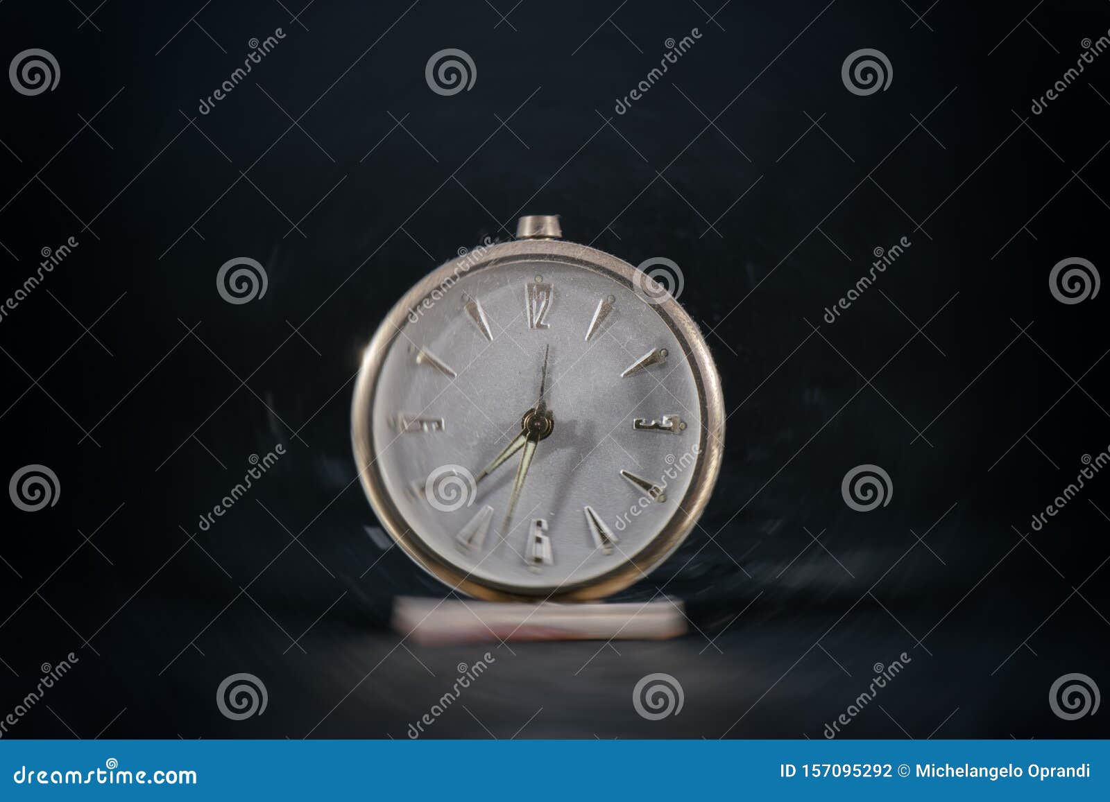 Antique Vintage Table Clock. with Blur Effect Stock Photo - Image of ...