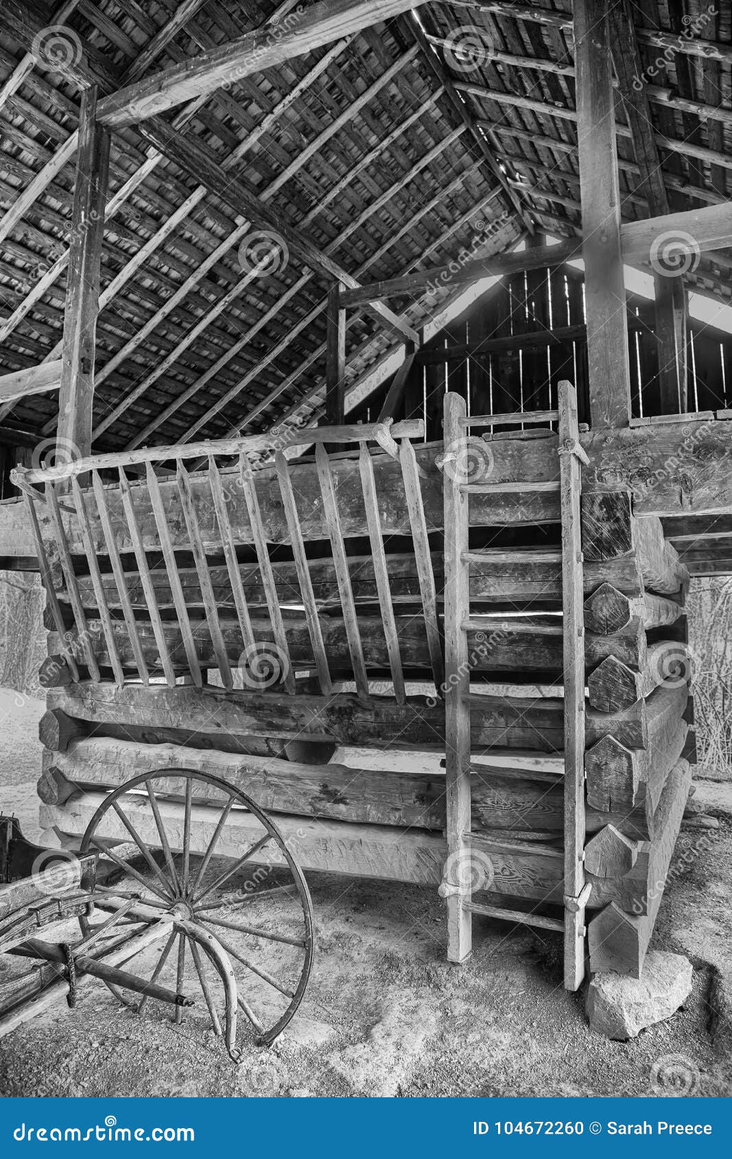 Antique wagon in hay barn stock photo. Image of antique - 104672260