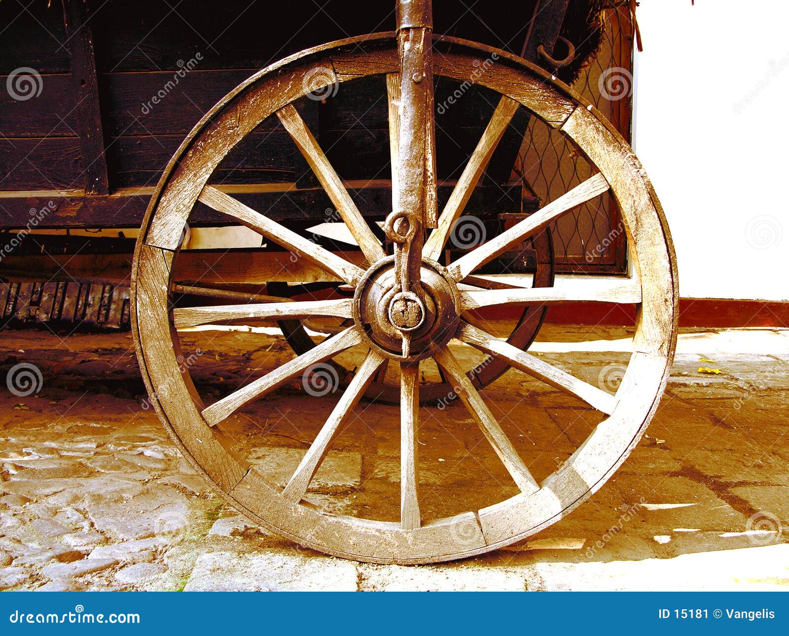 Antique Wagon Wheels With Mexico Flag Royalty-Free Stock Image ...