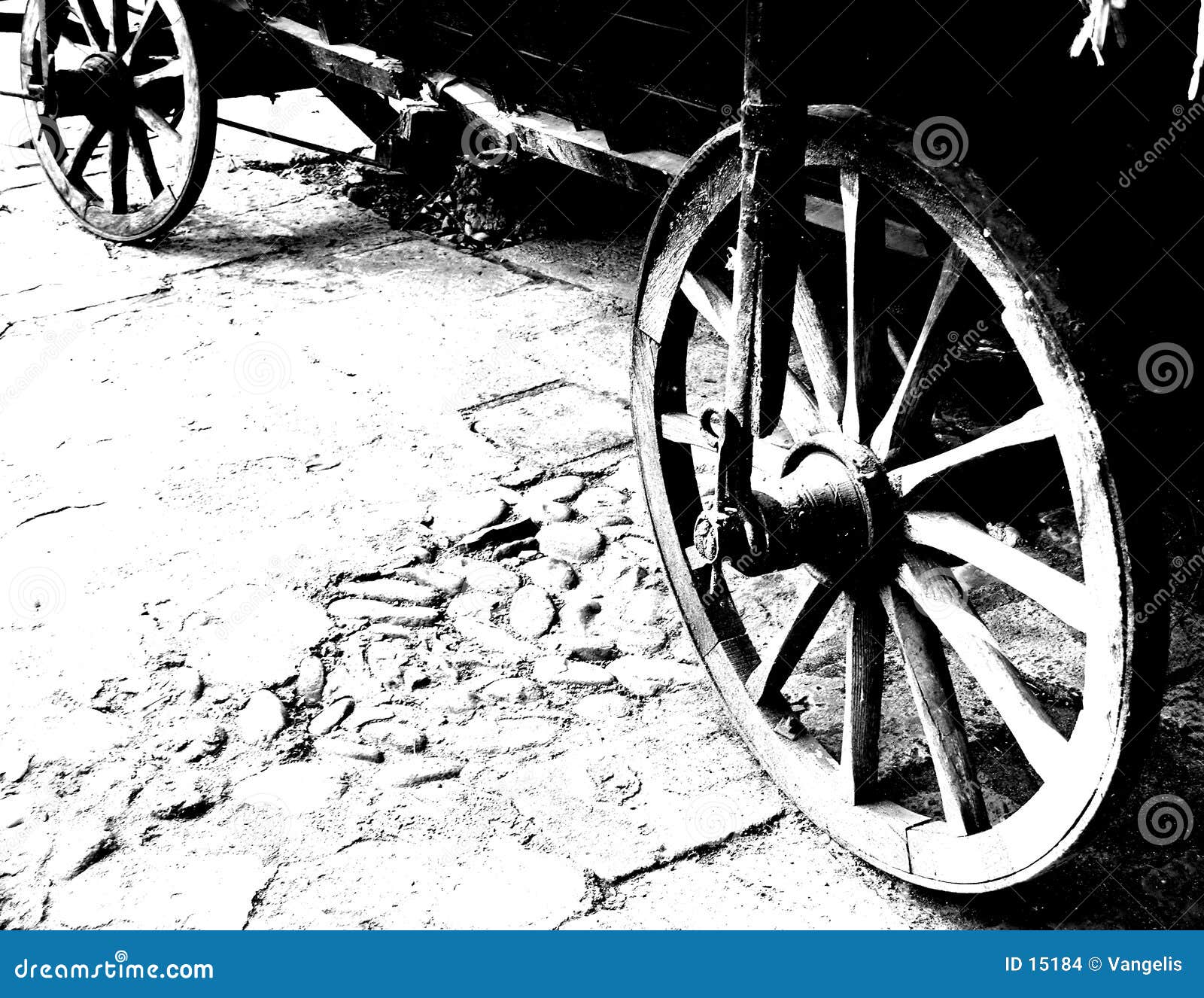 Antique Wagon Wheels With Mexico Flag Royalty-Free Stock Image ...