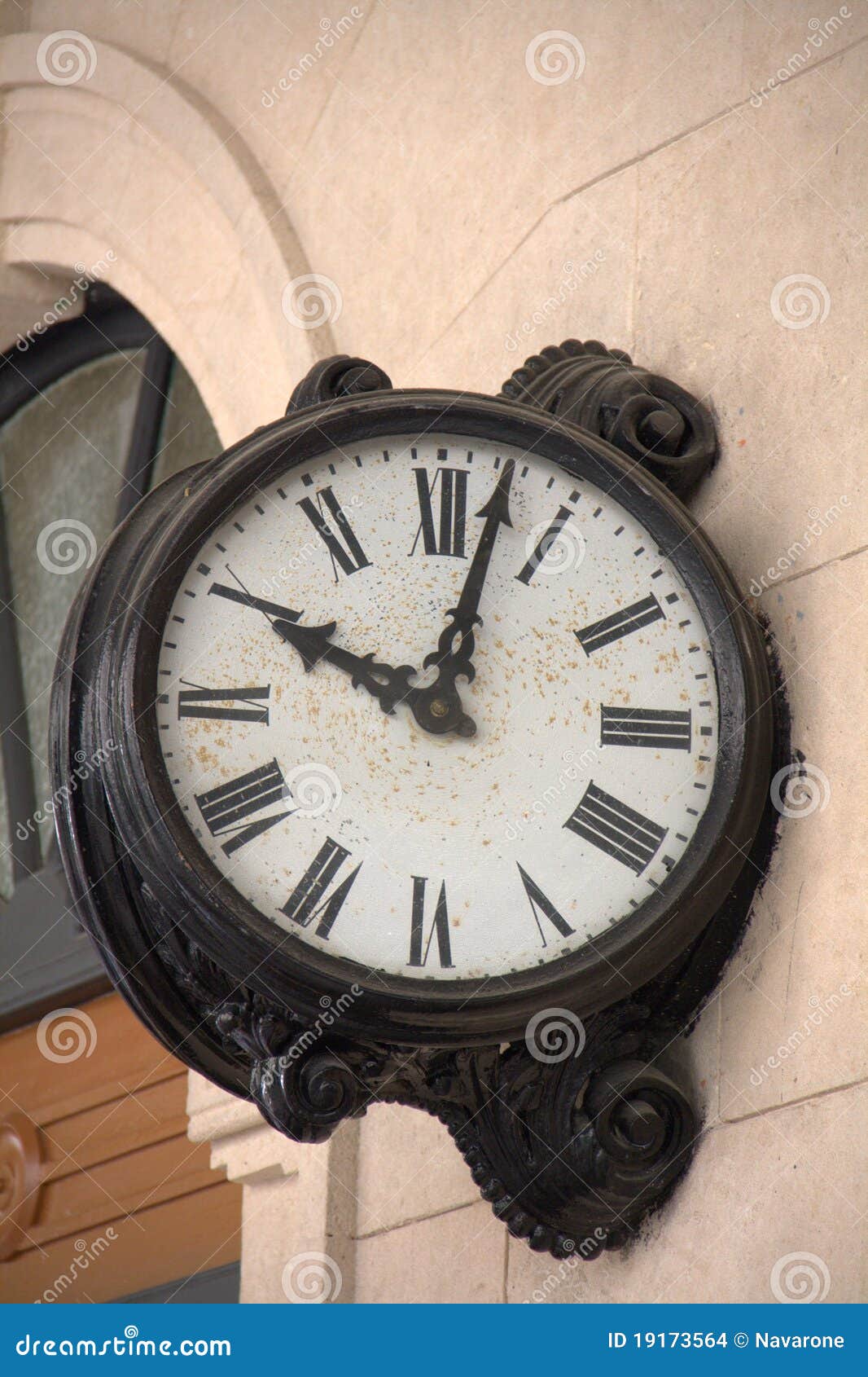 Antique wall clock stock photo. Image of analog, clock - 19173564