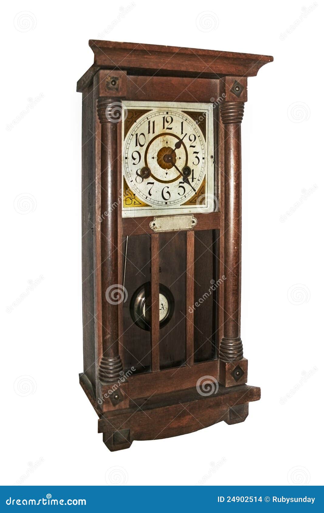Antique wall clock stock photo. Image of cracked, mantelpiece - 24902514