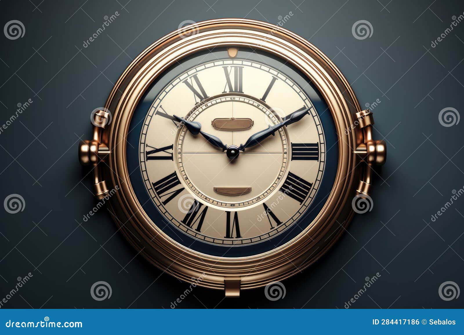 An Antique Wall Clock with a Clock Face Showing the Time Stock ...