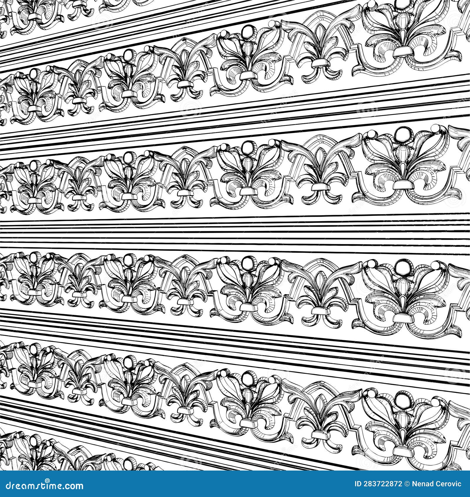 Antique Wall Panel Vector. Illustration Isolated on White Background ...