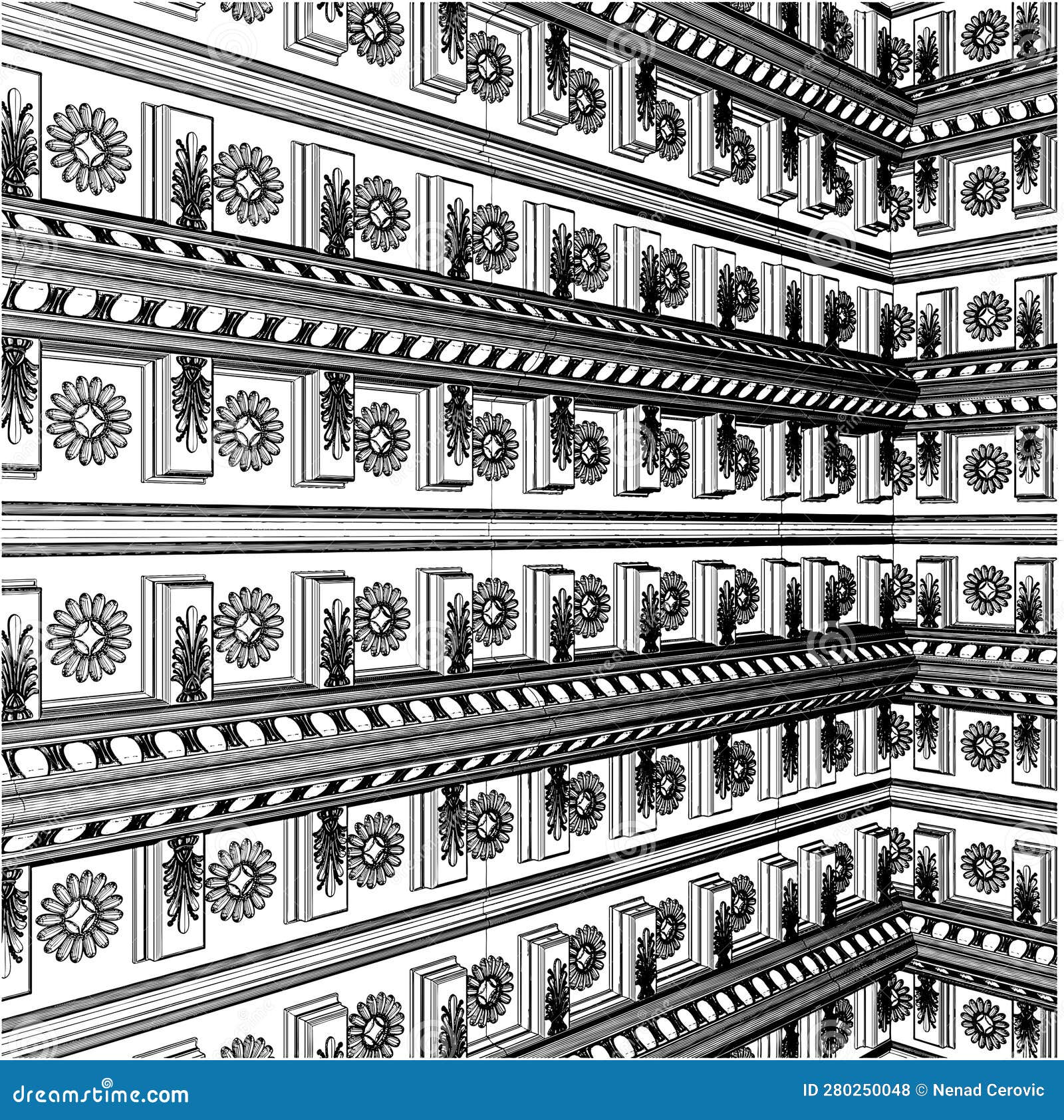 Antique Wall Panel Vector. Illustration Isolated on White Background ...