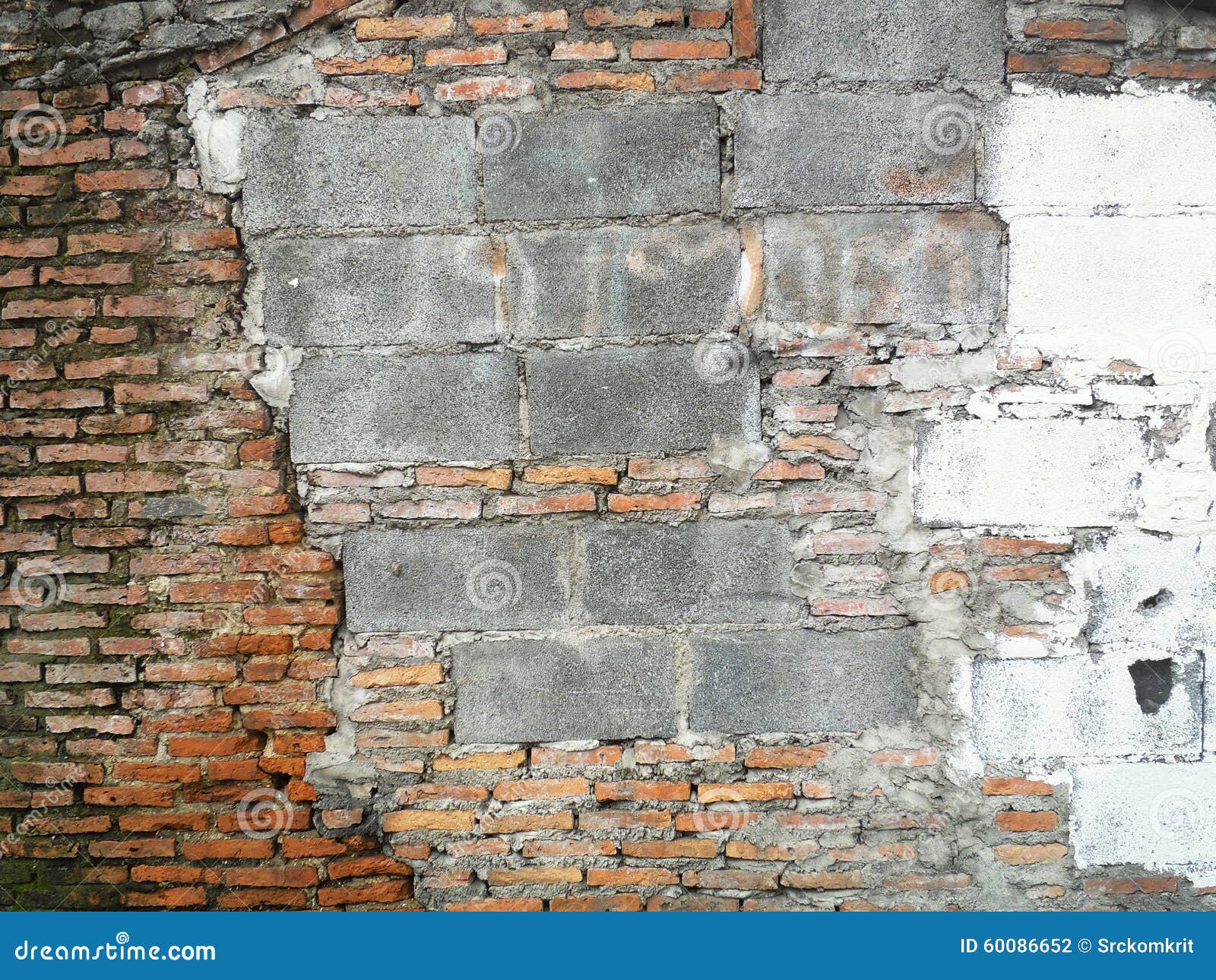 An Antique Wall Was Abandoned and Fell into Ruin Stock Photo - Image of ...