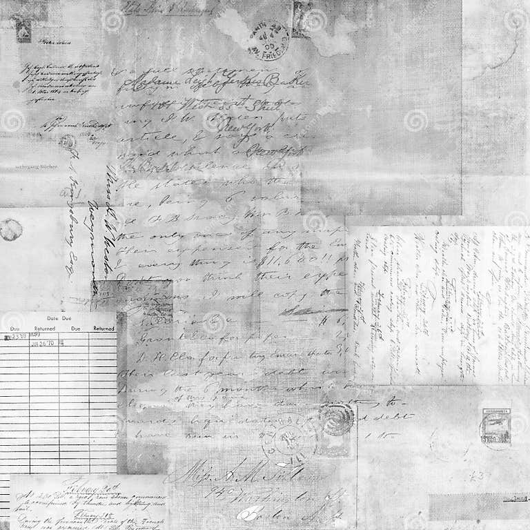 Antique Washed Out Text Collage Stock Photo - Image of monochrome ...