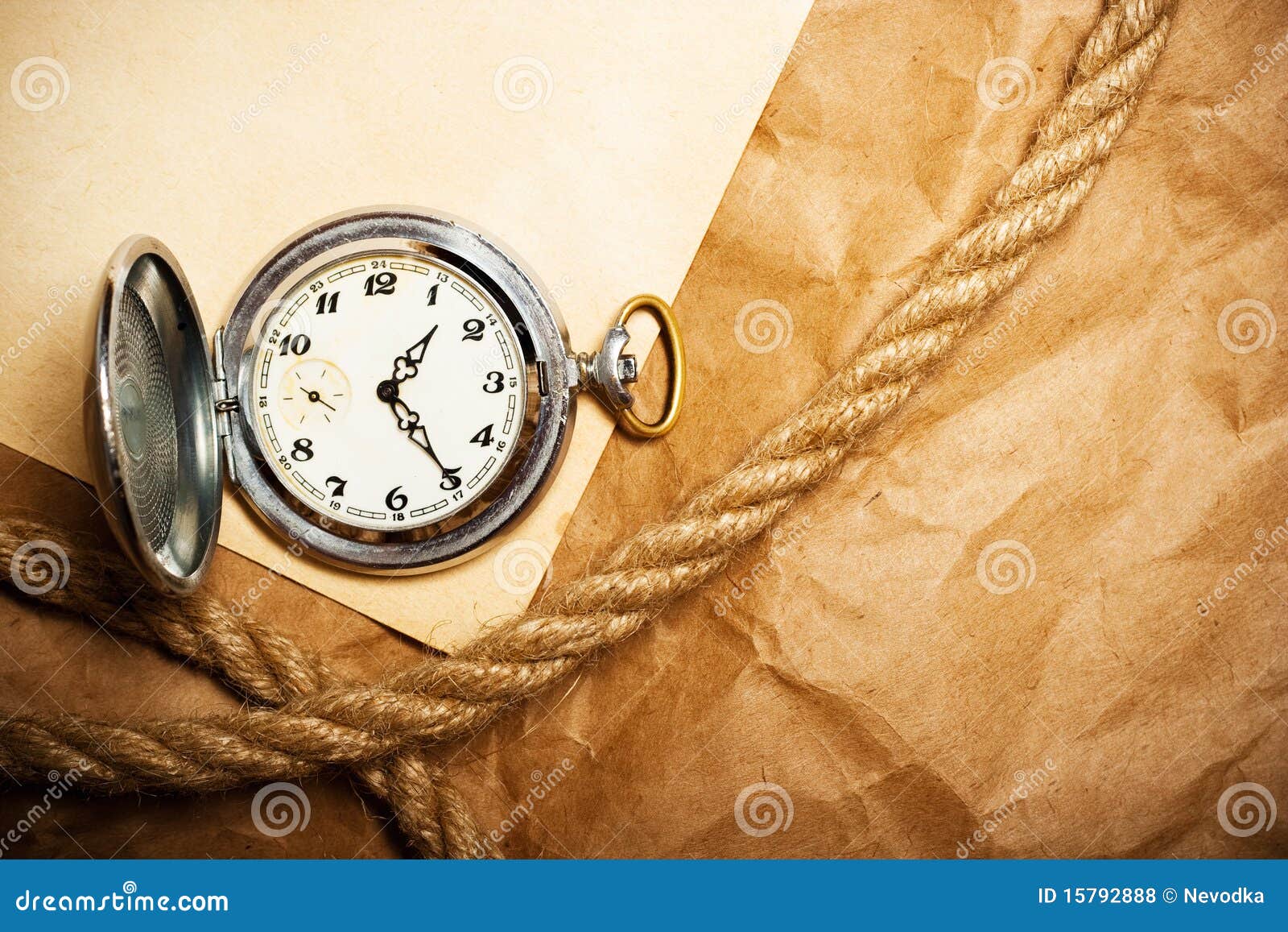Antique watch and rope stock photo. Image of brown, grunge - 15792888